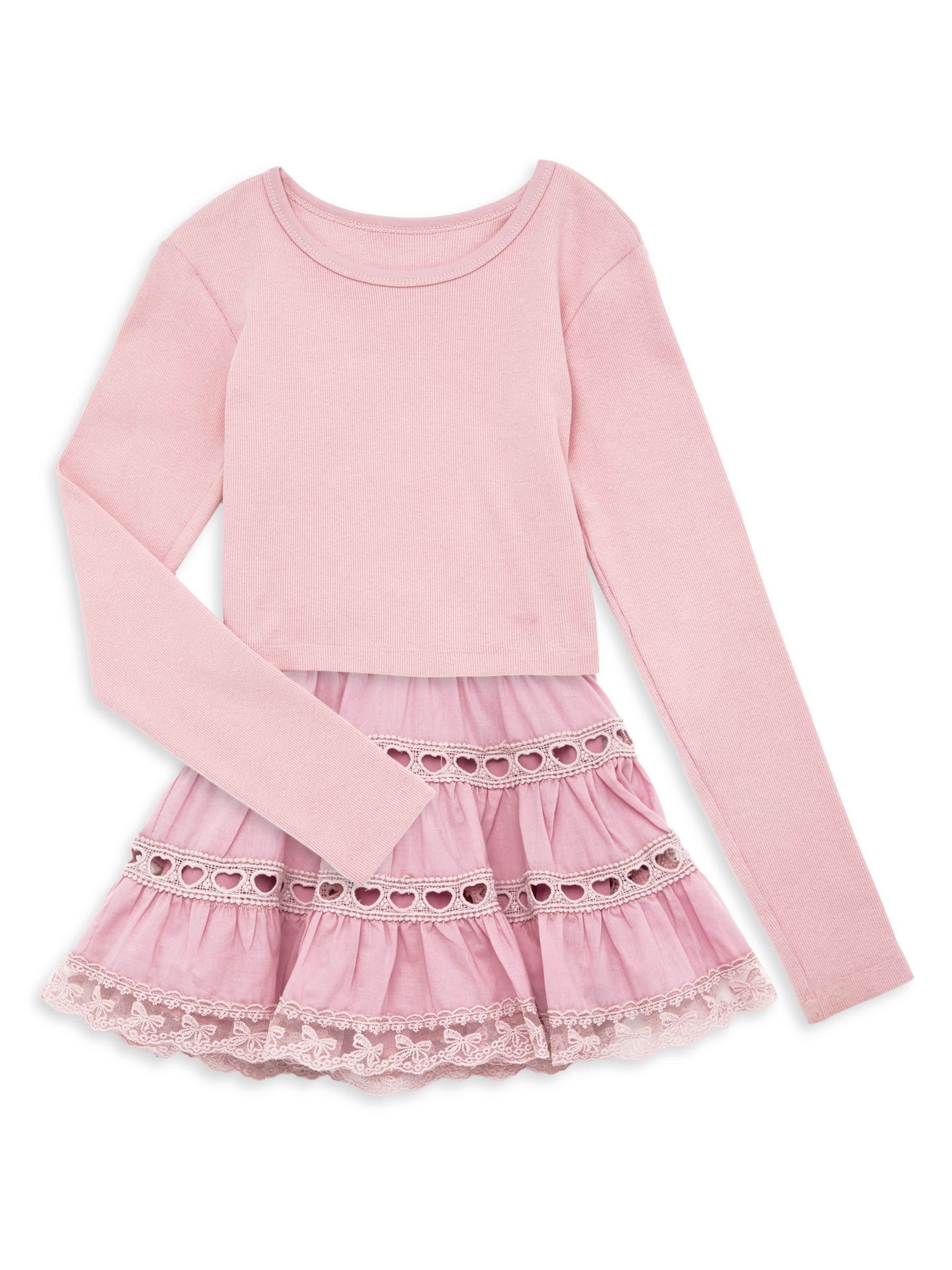 Theme Girl's Sloane Ballet Heart Cut-Out Ribbed Top | Saks Fifth Avenue