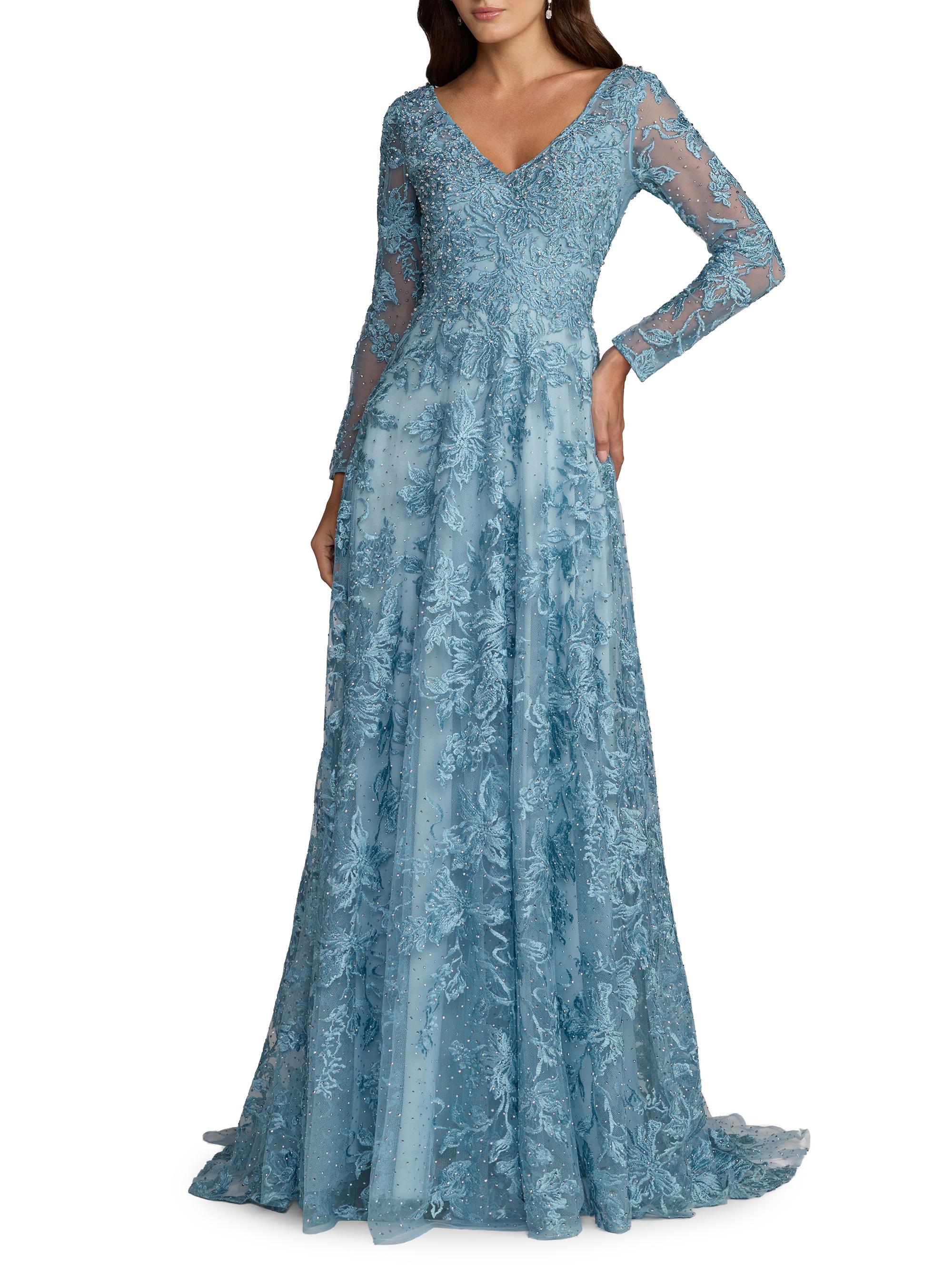Mac Duggal Evening Crystal-Embellished V-Neck Gown | Saks Fifth Avenue