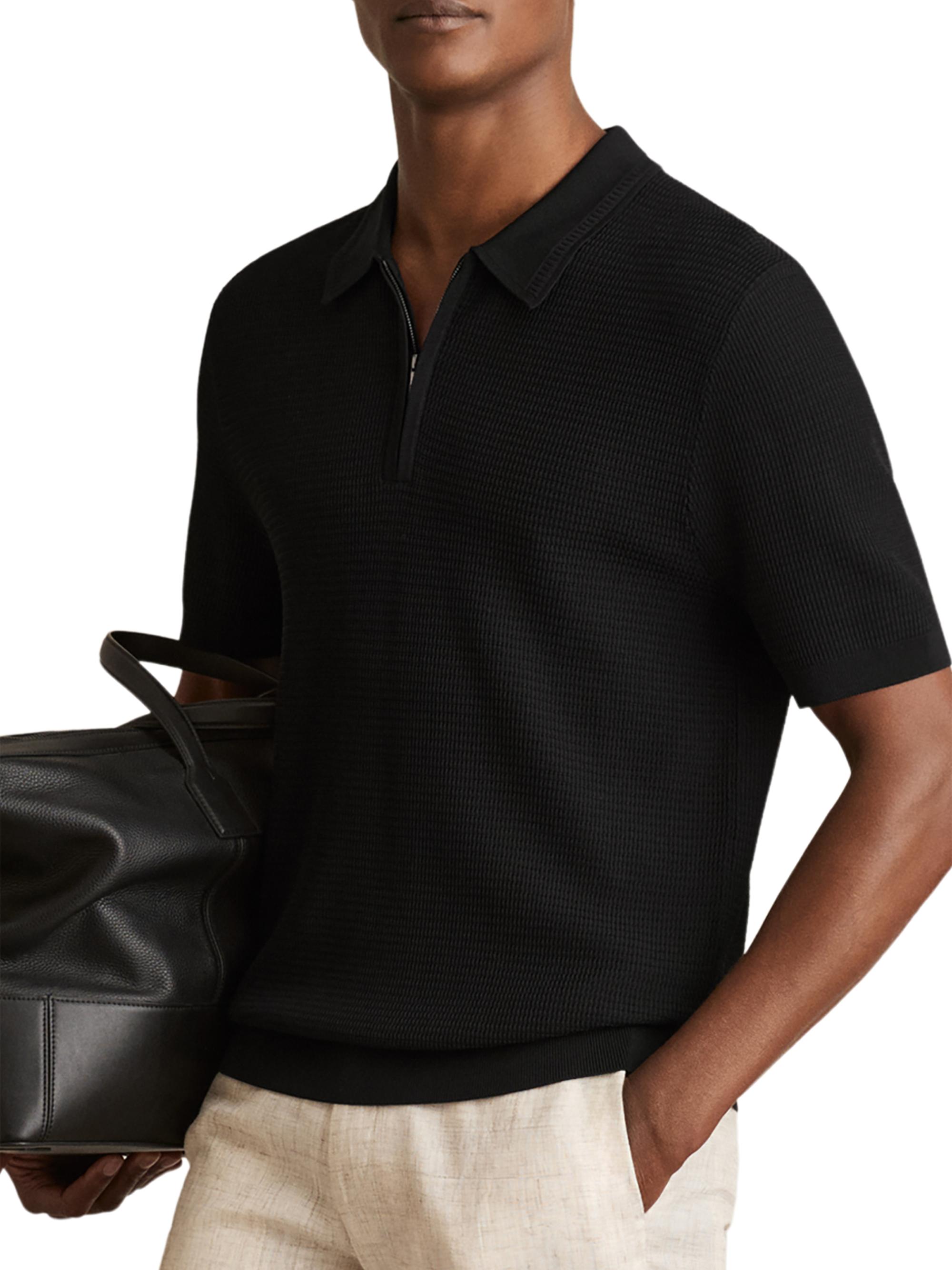 Reiss Regis Zip-Front Polo Shirt | Saks Fifth Avenue