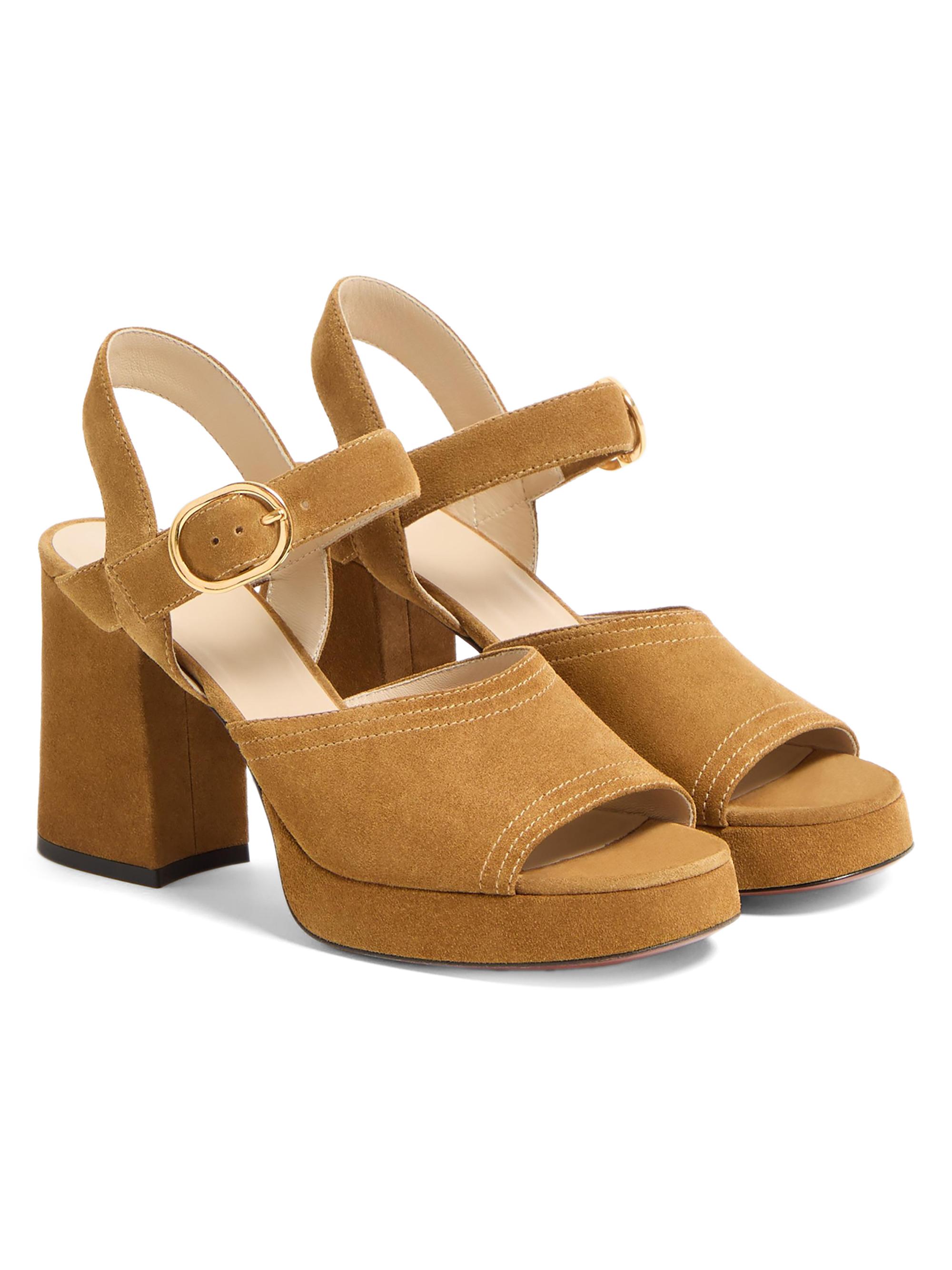 Valentino Garavani Fawcette Platform Crust Leather 100MM Sandals | Saks ...