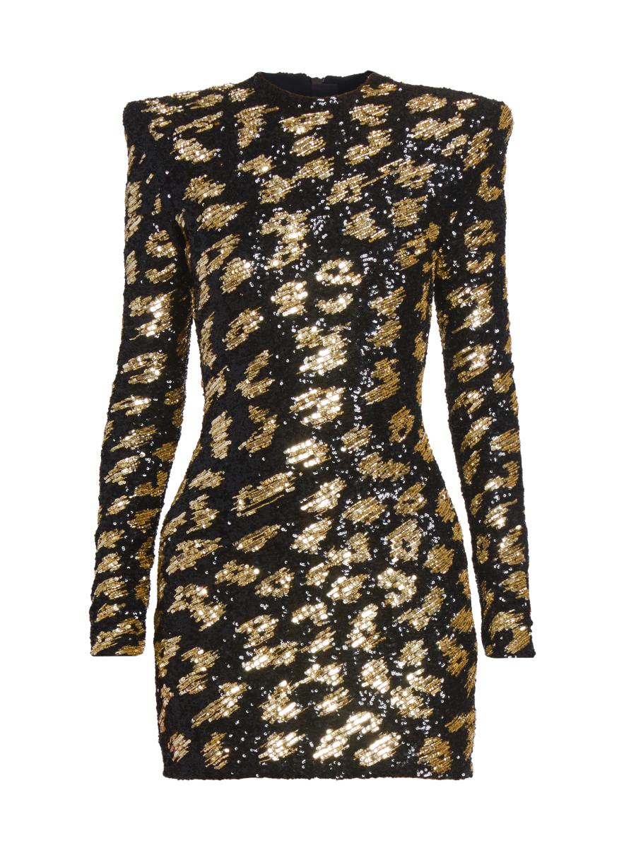 Balmain Sequined Leopard Body-Con Minidress | Saks Fifth Avenue