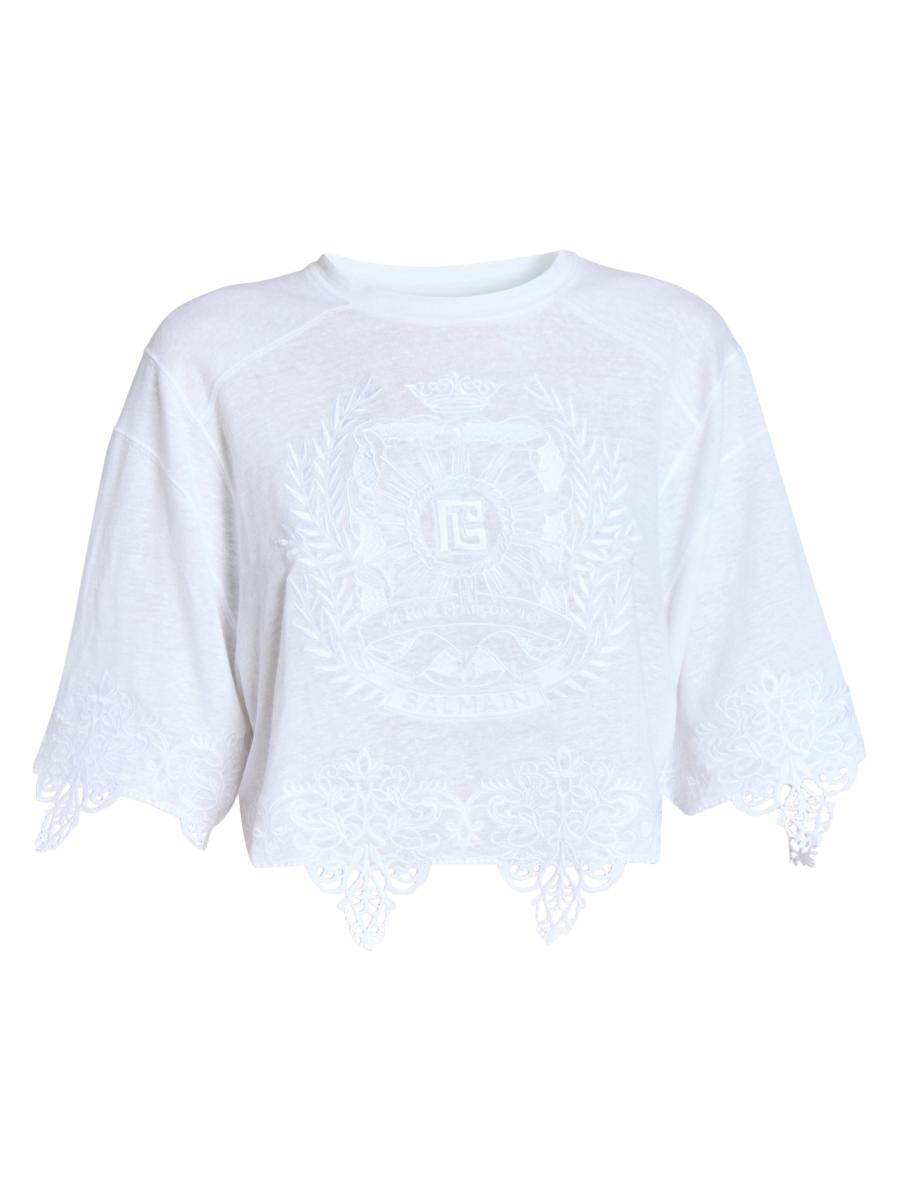 Balmain Emblem Baseball T-Shirt | Saks Fifth Avenue