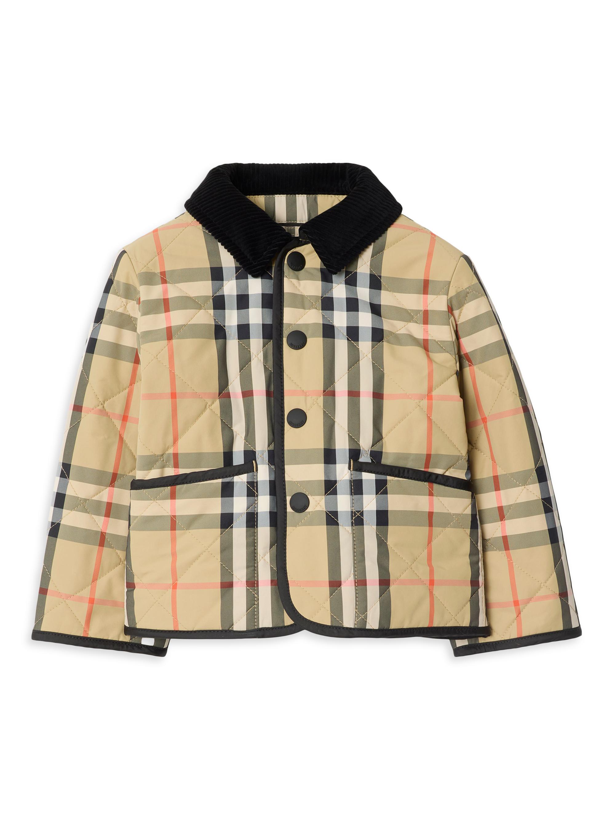 Burberry Baby's, Little Girl's & Girl's Check Quilted Nylon Barn Jacket ...