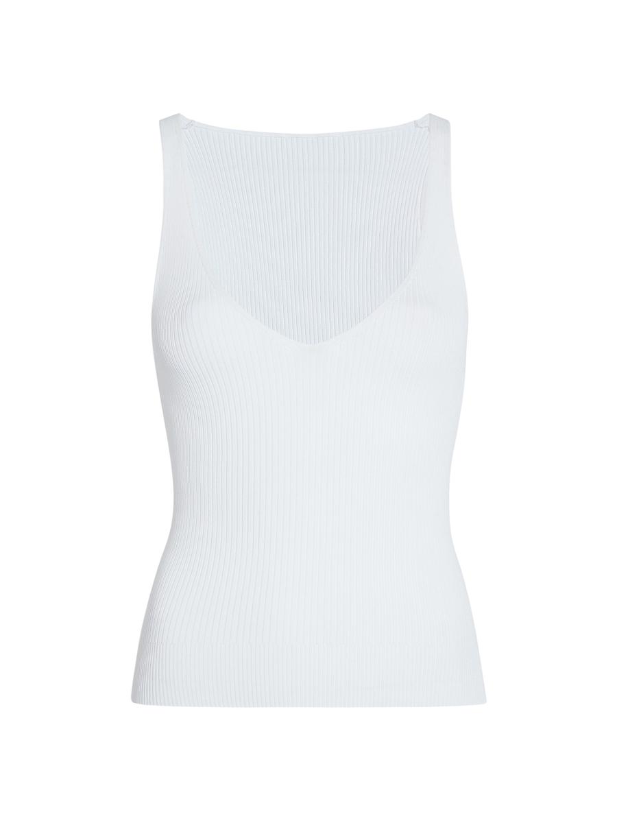Another Tomorrow Deep V Tank Knit | Saks Fifth Avenue