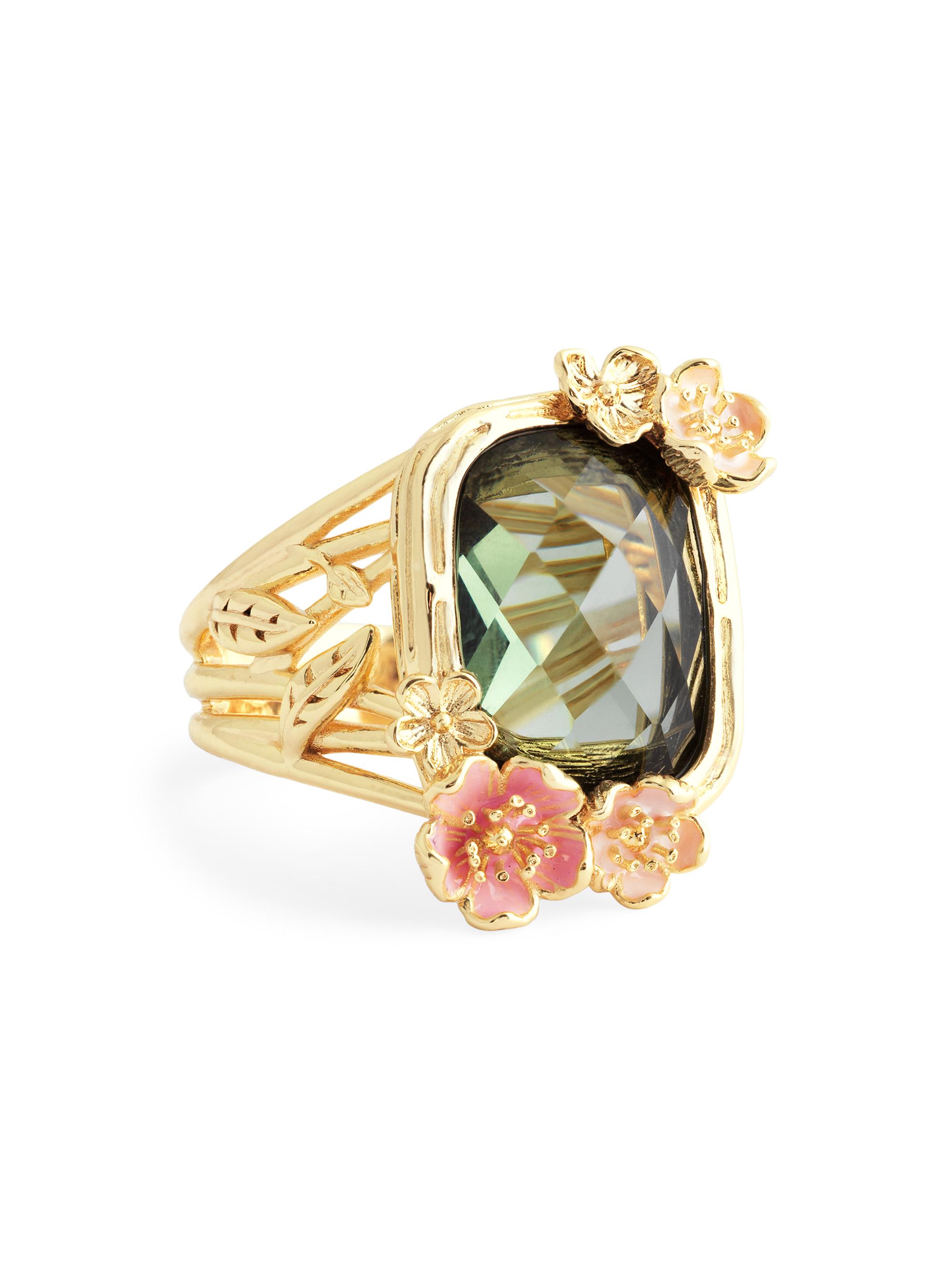Anabel Aram Wildflowers 18K Gold-Plated, Glass, Enamel & Crystal Ring ...