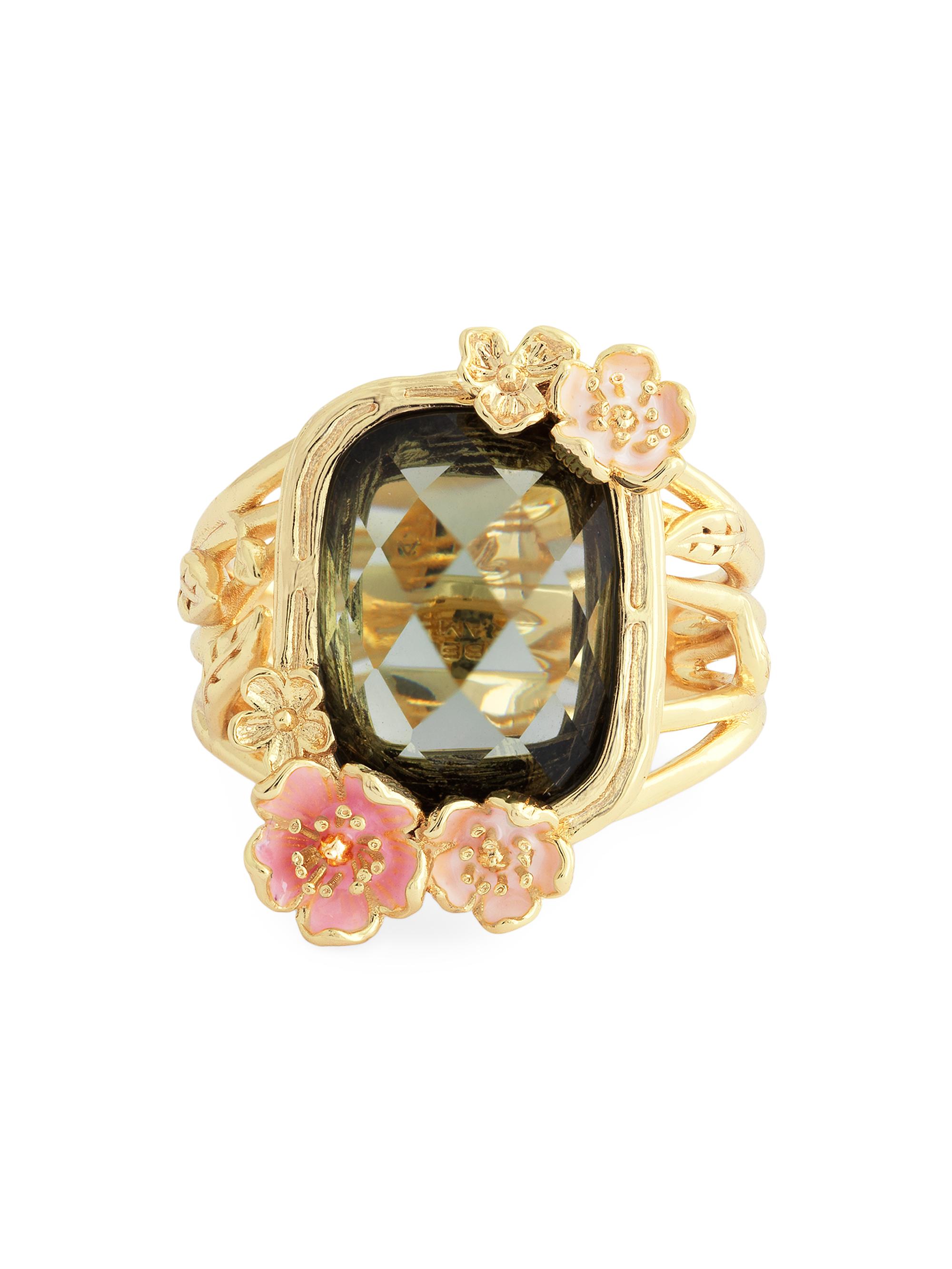Anabel Aram Wildflowers 18K Gold-Plated, Glass, Enamel & Crystal Ring ...