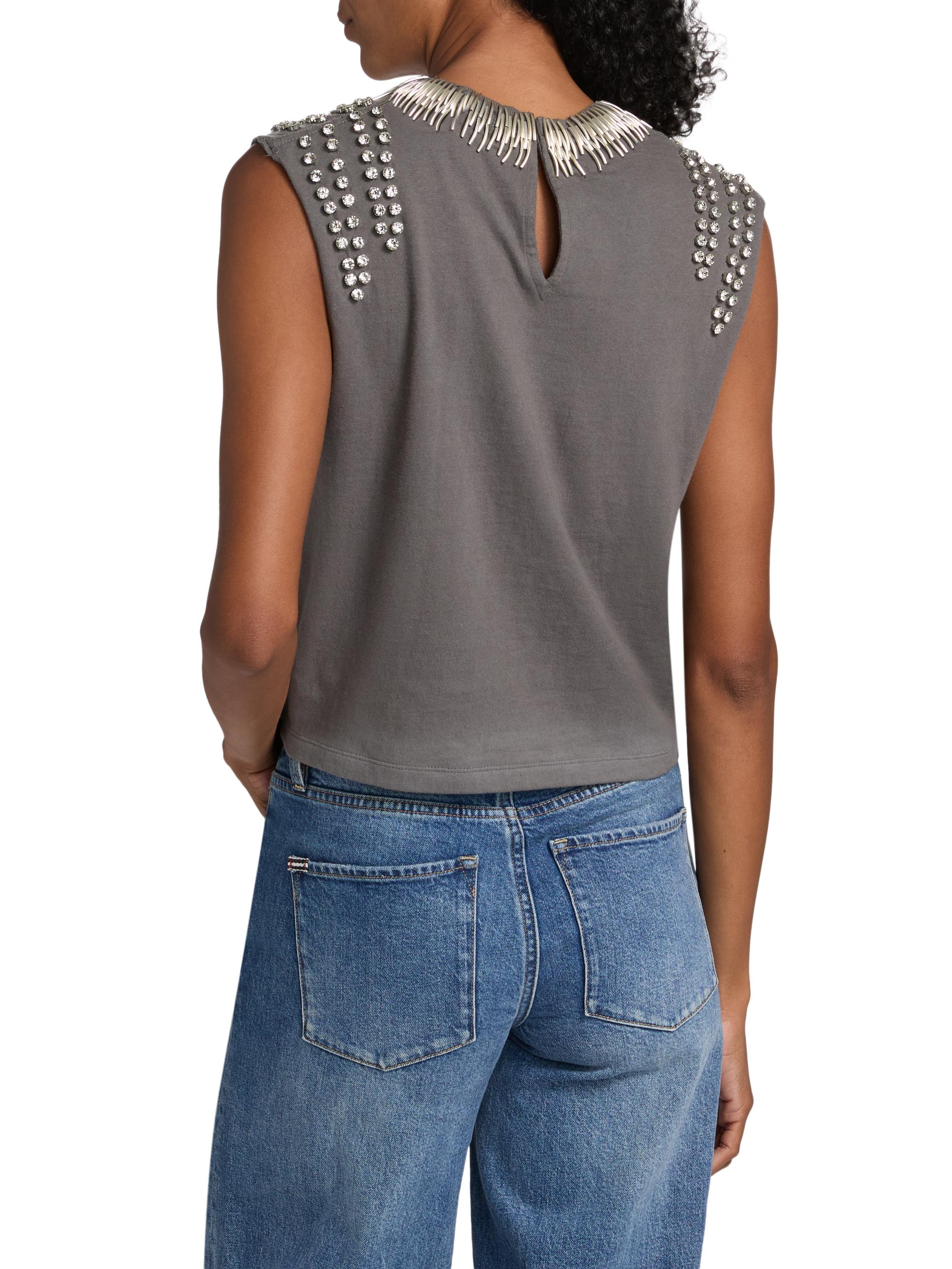 Alice + Olivia Micah Embellished Muscle T-Shirt | Saks Fifth Avenue