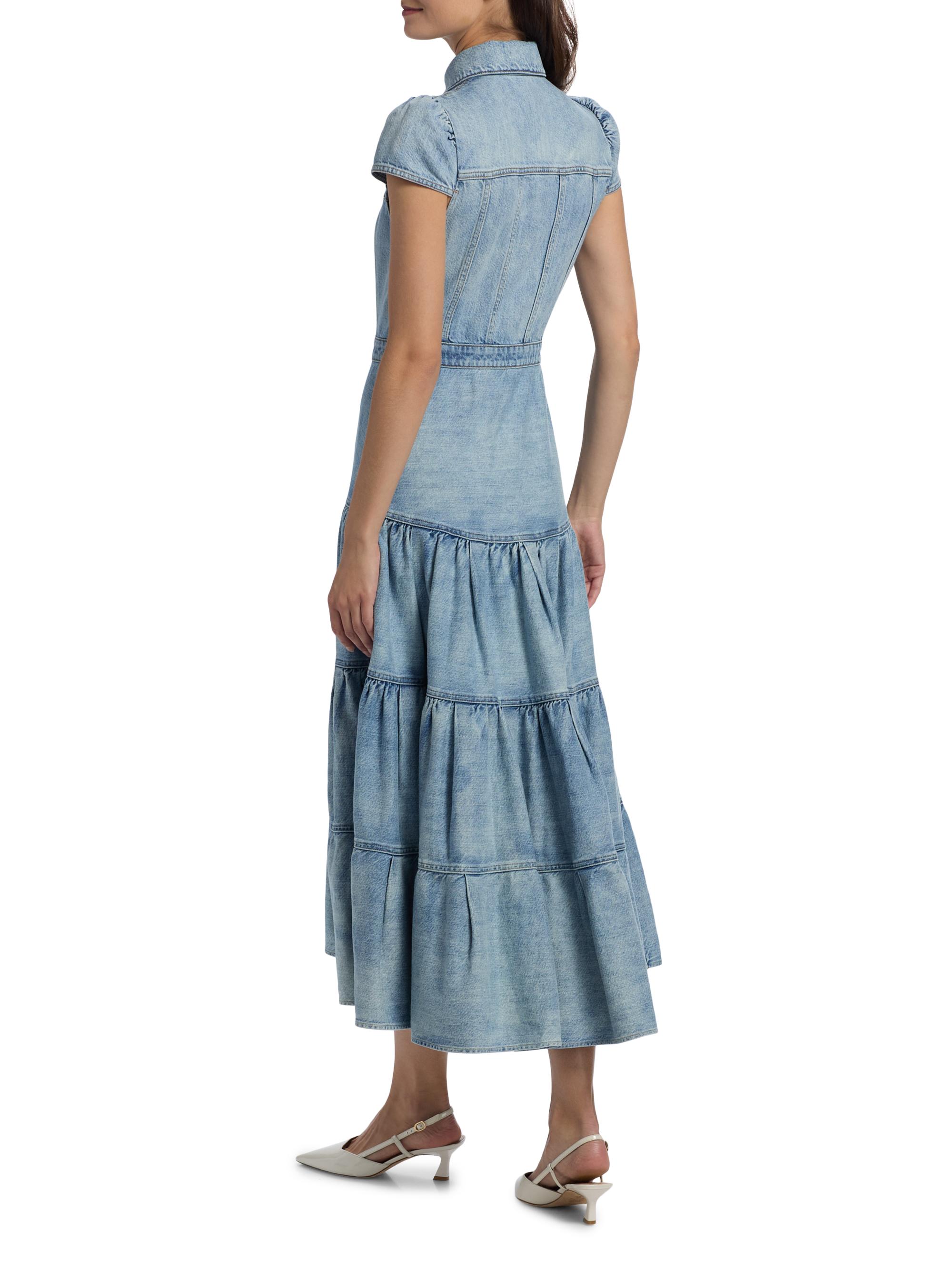 Alice + Olivia Patsy Denim Fit & Flare Midi-Shirtdress | Saks Fifth Avenue