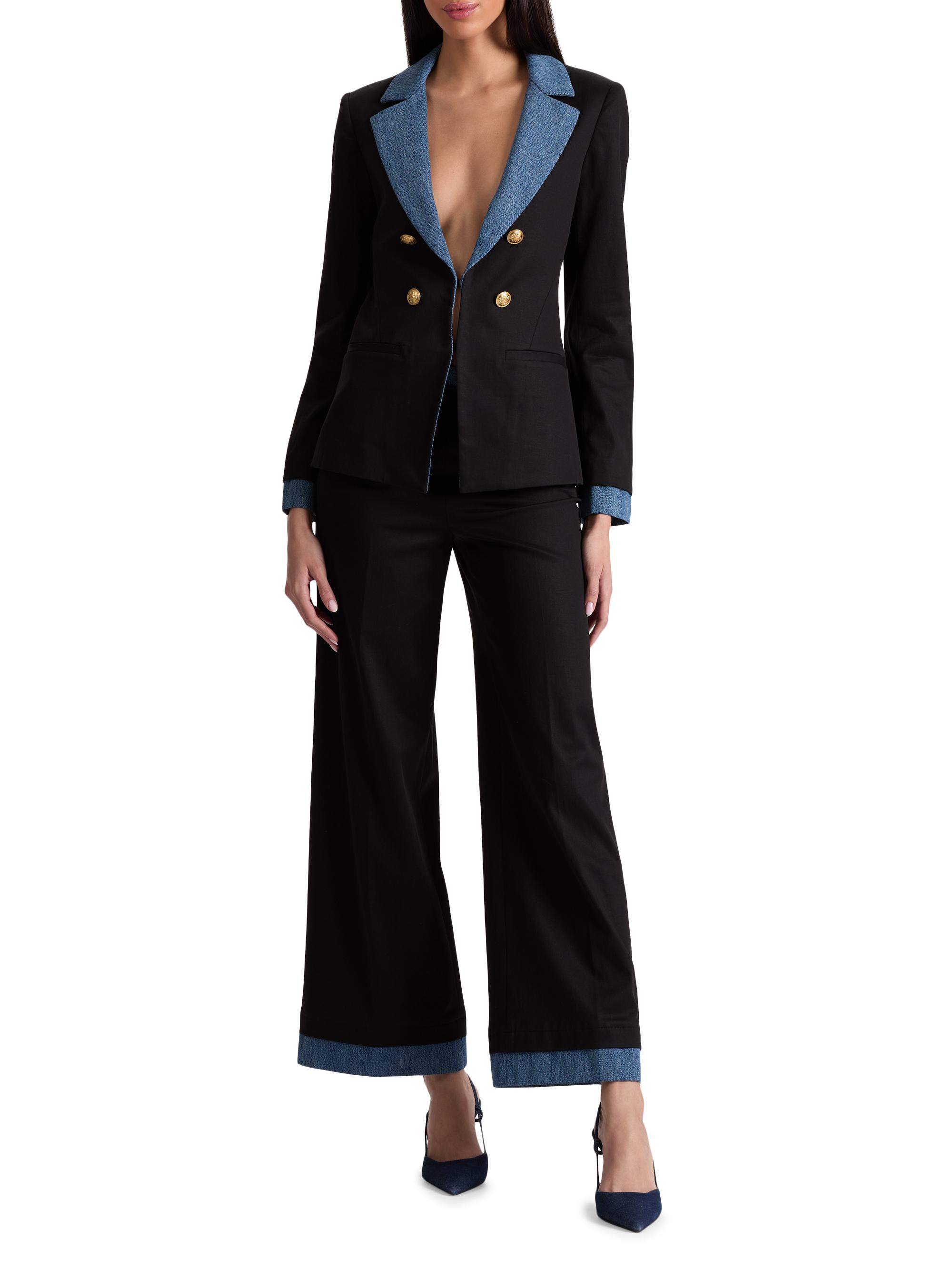 ALICE + OLIVIA Narin Button-Front Wide-Leg Crop Pants | Saks Fifth Avenue