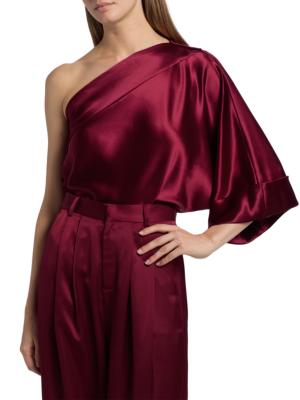 Nonchalant Label Manon Satin One-Shoulder Blouse | Saks Fifth Avenue