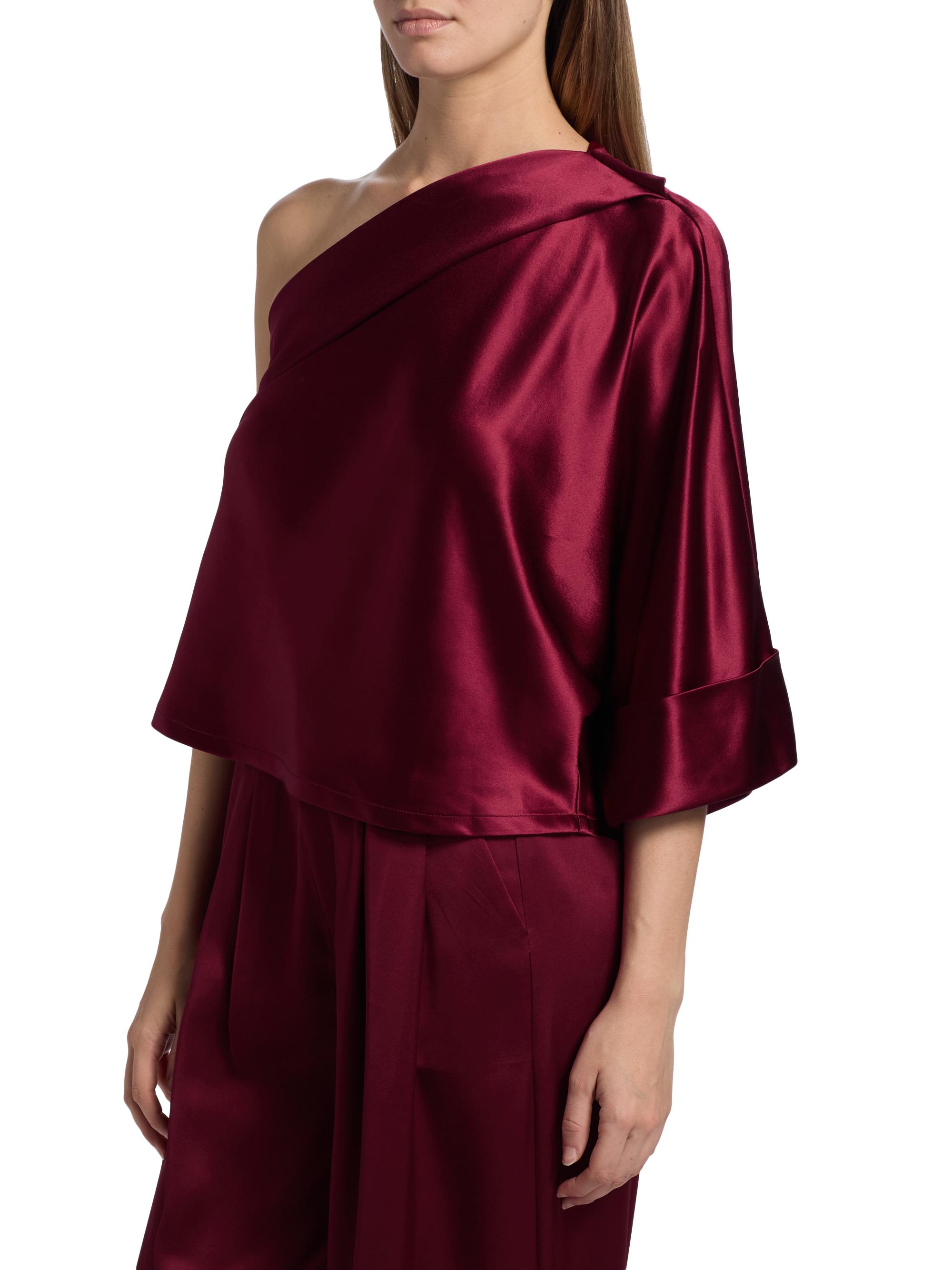 Nonchalant Label Manon Satin One-Shoulder Blouse | Saks Fifth Avenue