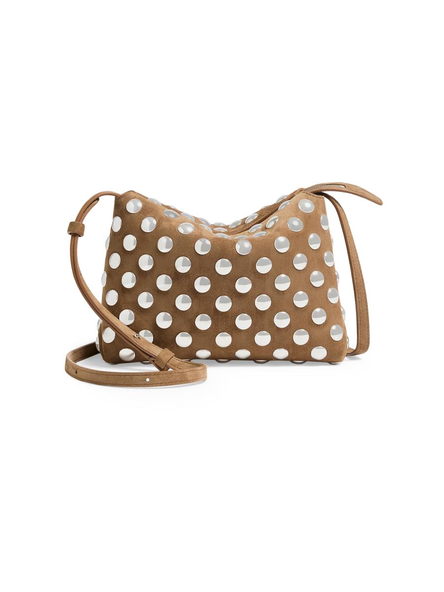 Khaite Lina Medium Studded Suede Crossbody Bag | Saks Fifth Avenue