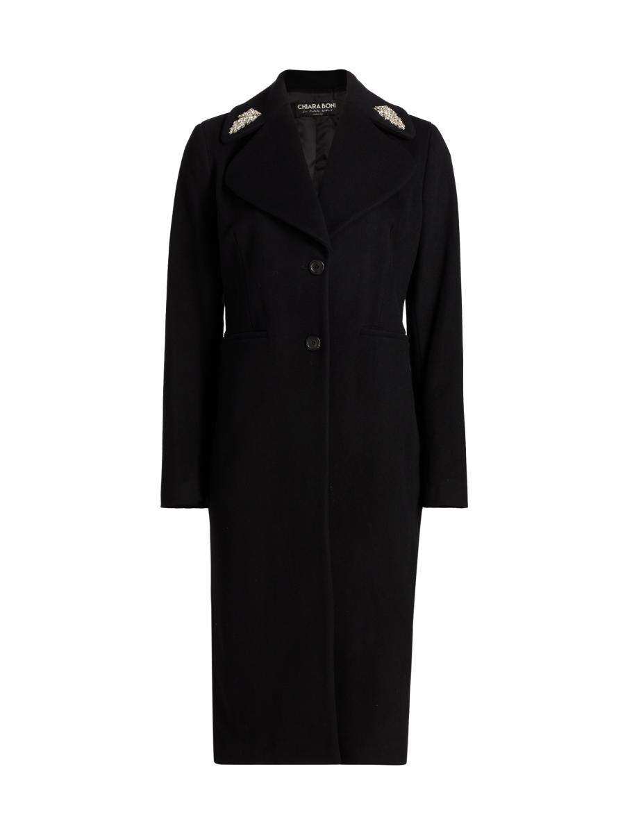 Chiara Boni La Petite Robe Erbert Embellished Virgin Wool-Blend Single ...