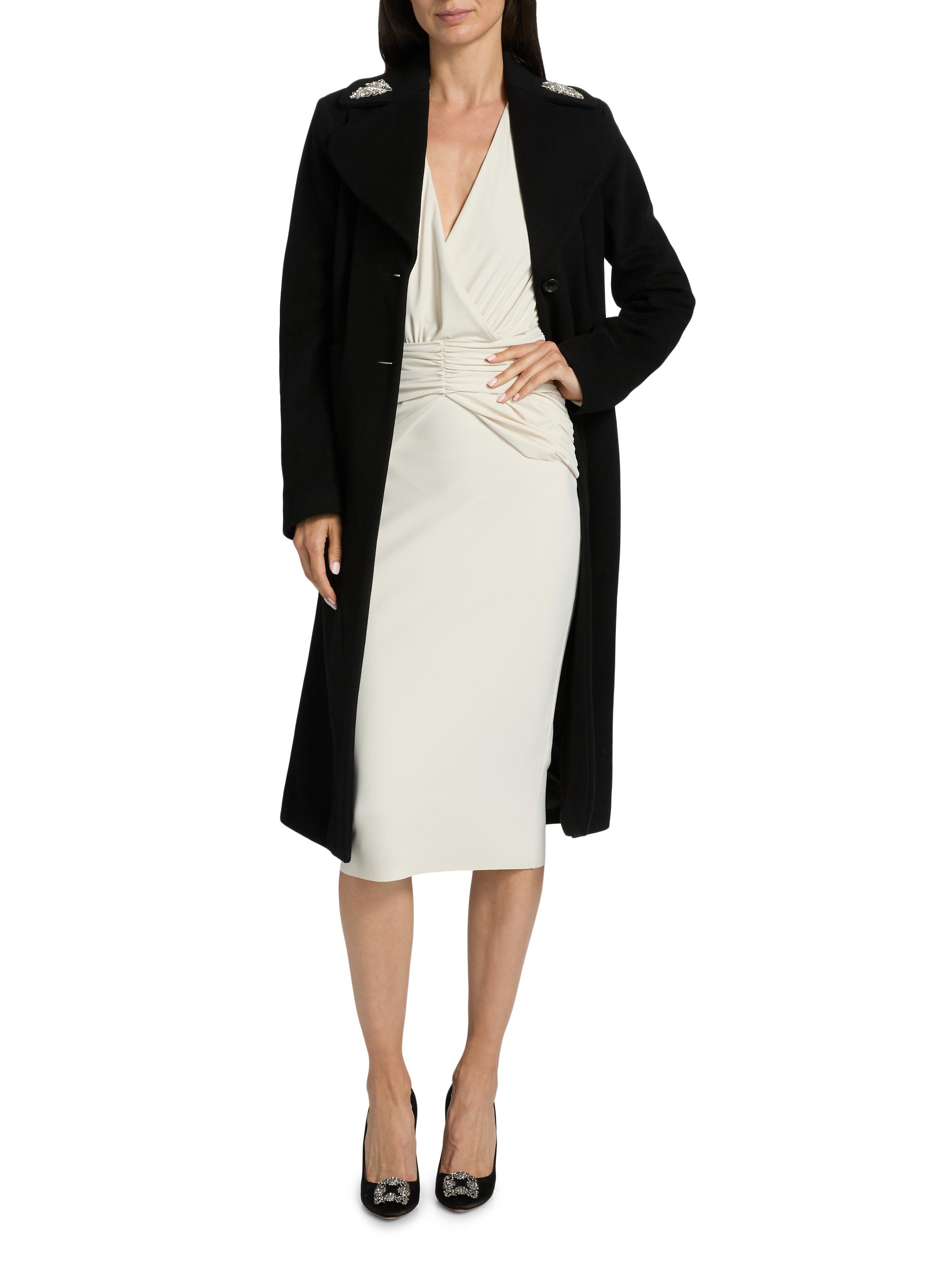 Chiara Boni La Petite Robe Erbert Embellished Virgin Wool-Blend Single ...