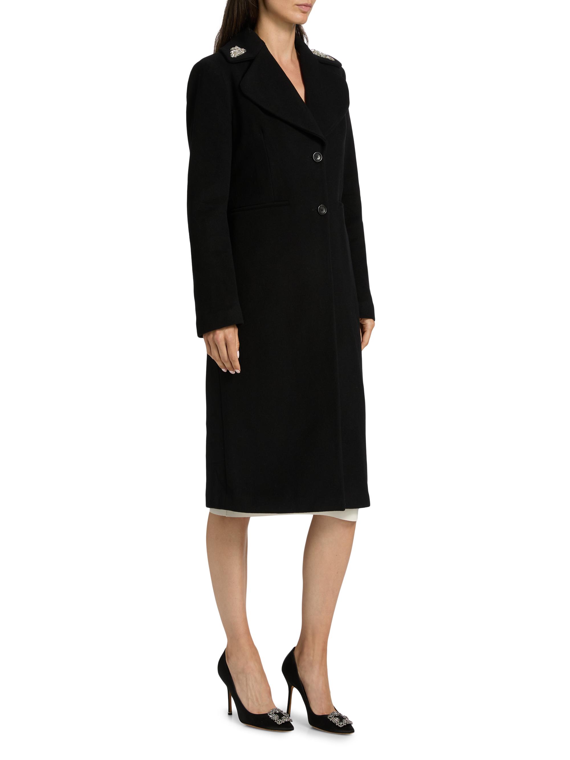 Chiara Boni La Petite Robe Erbert Embellished Virgin Wool-Blend Single ...