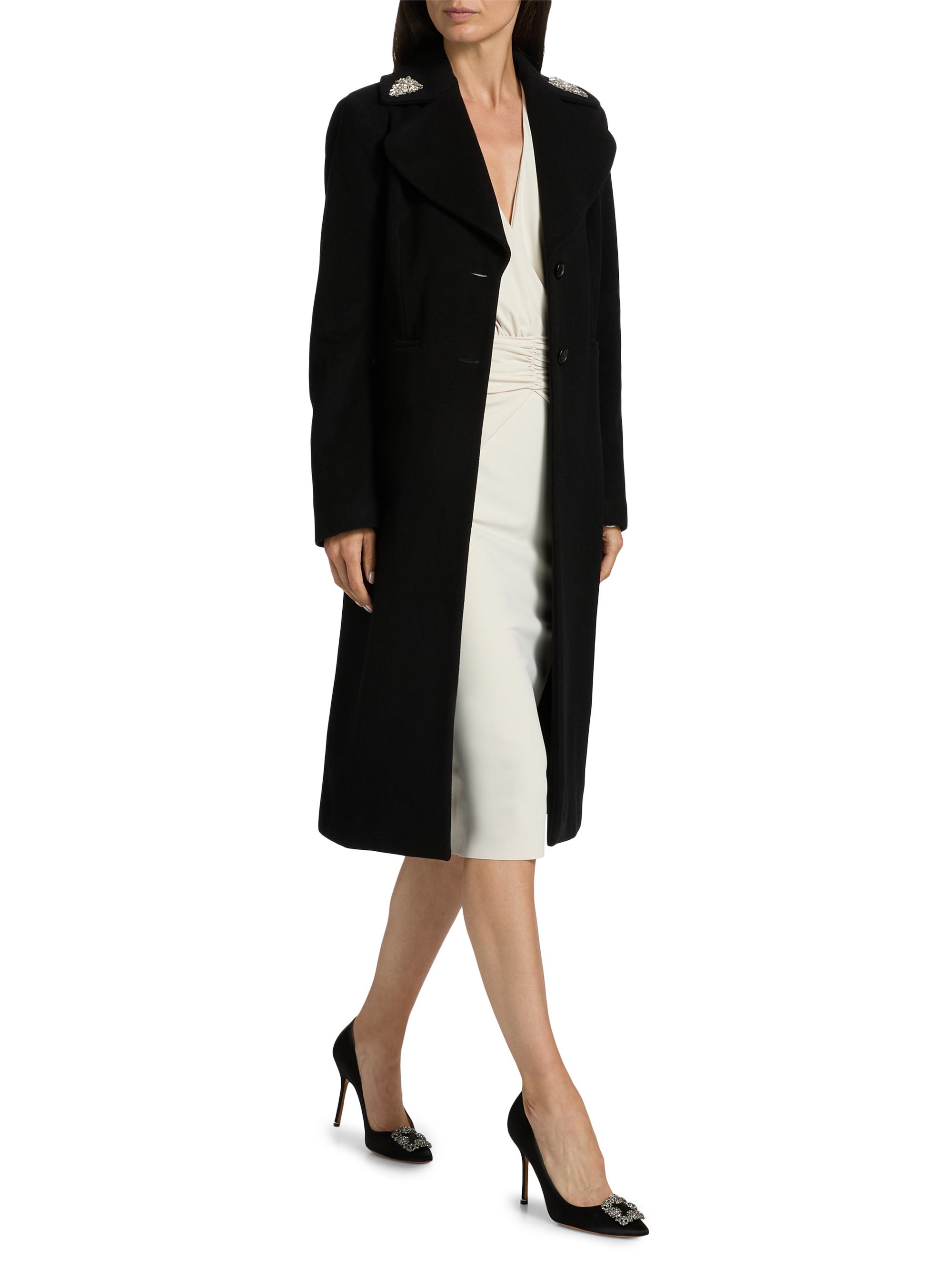 Chiara Boni La Petite Robe Erbert Embellished Virgin Wool-Blend Single ...