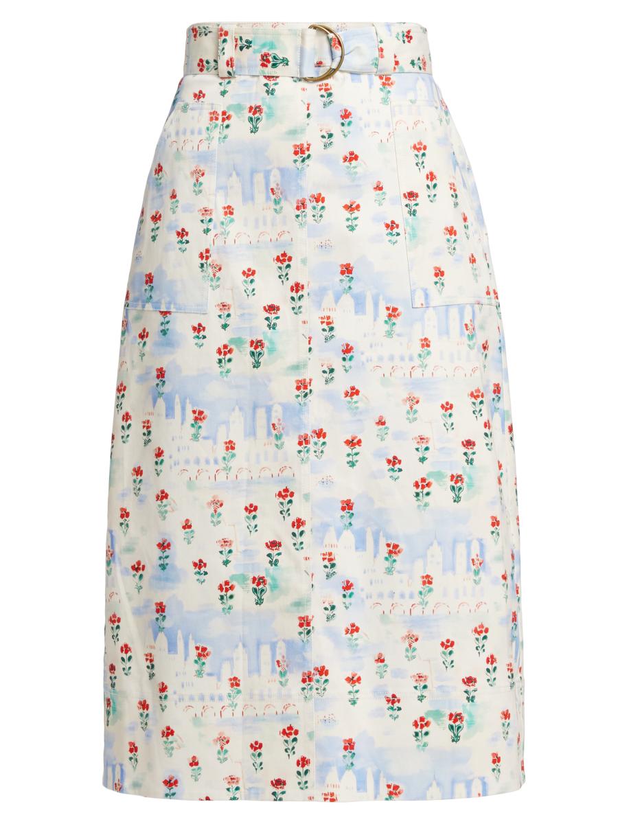 Hunter Bell Coolidge Floral Stretch Cotton Midi-Skirt | Saks Fifth Avenue