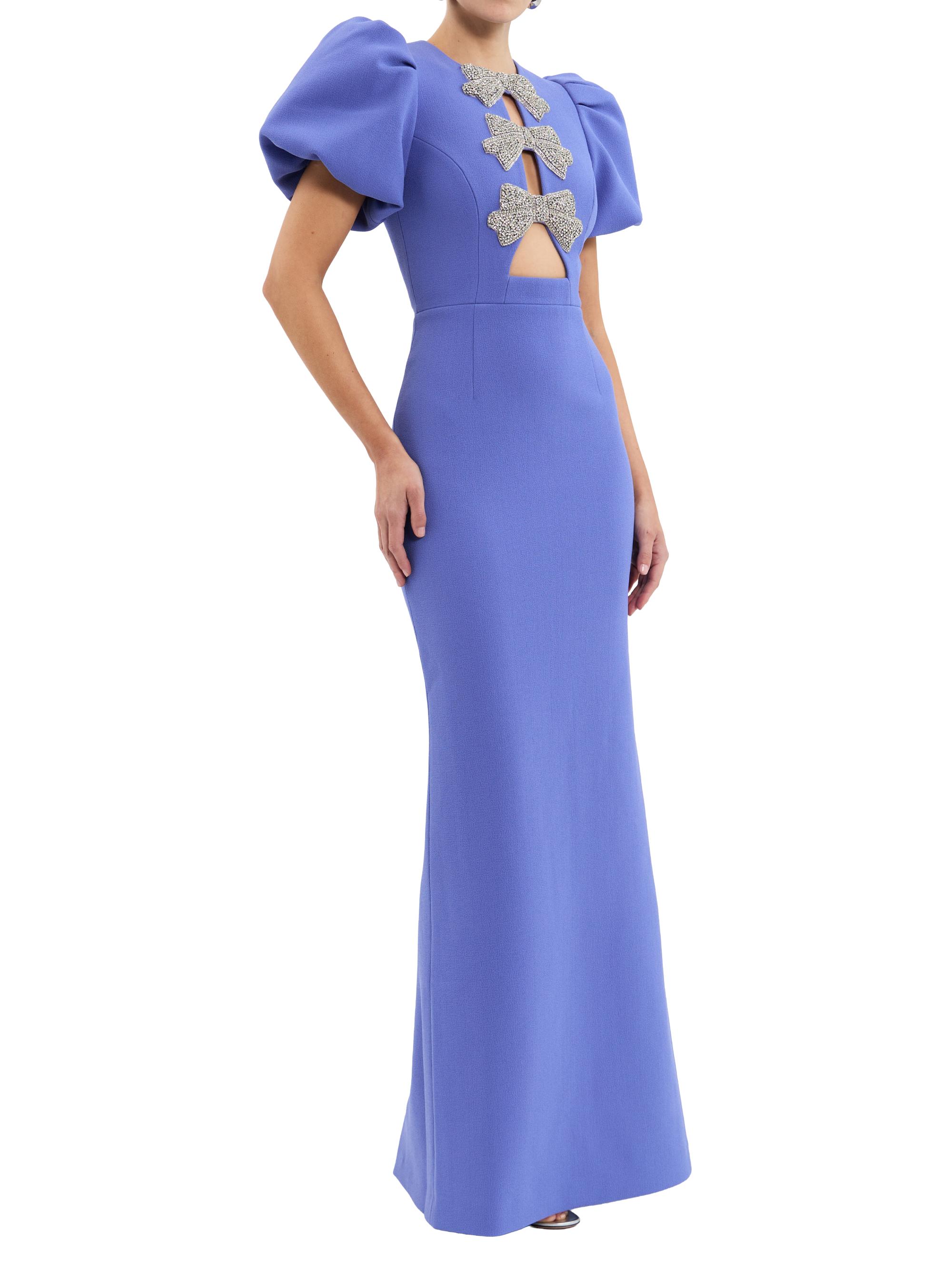 Rebecca Vallance Violette Puff-Sleeve Bow Gown | Saks Fifth Avenue