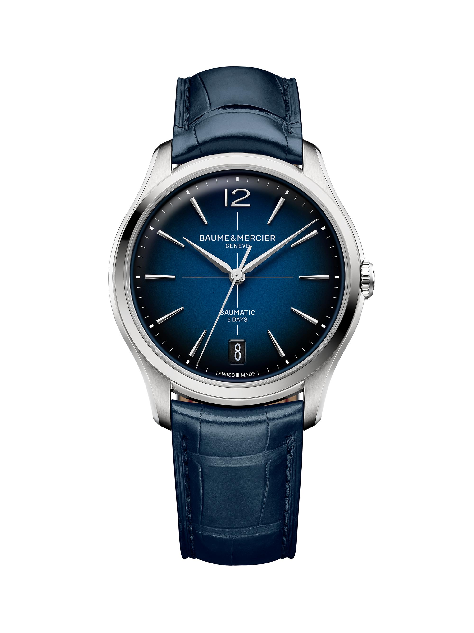 Baume & Mercier Clifton Blue Stainless Steel & Leather Watch/39MM ...