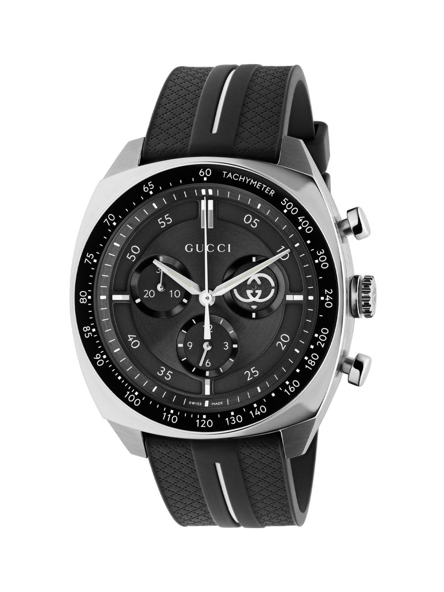 Gucci Gucci Interlocking Stainless Steel & Rubber Chronograph Watch ...