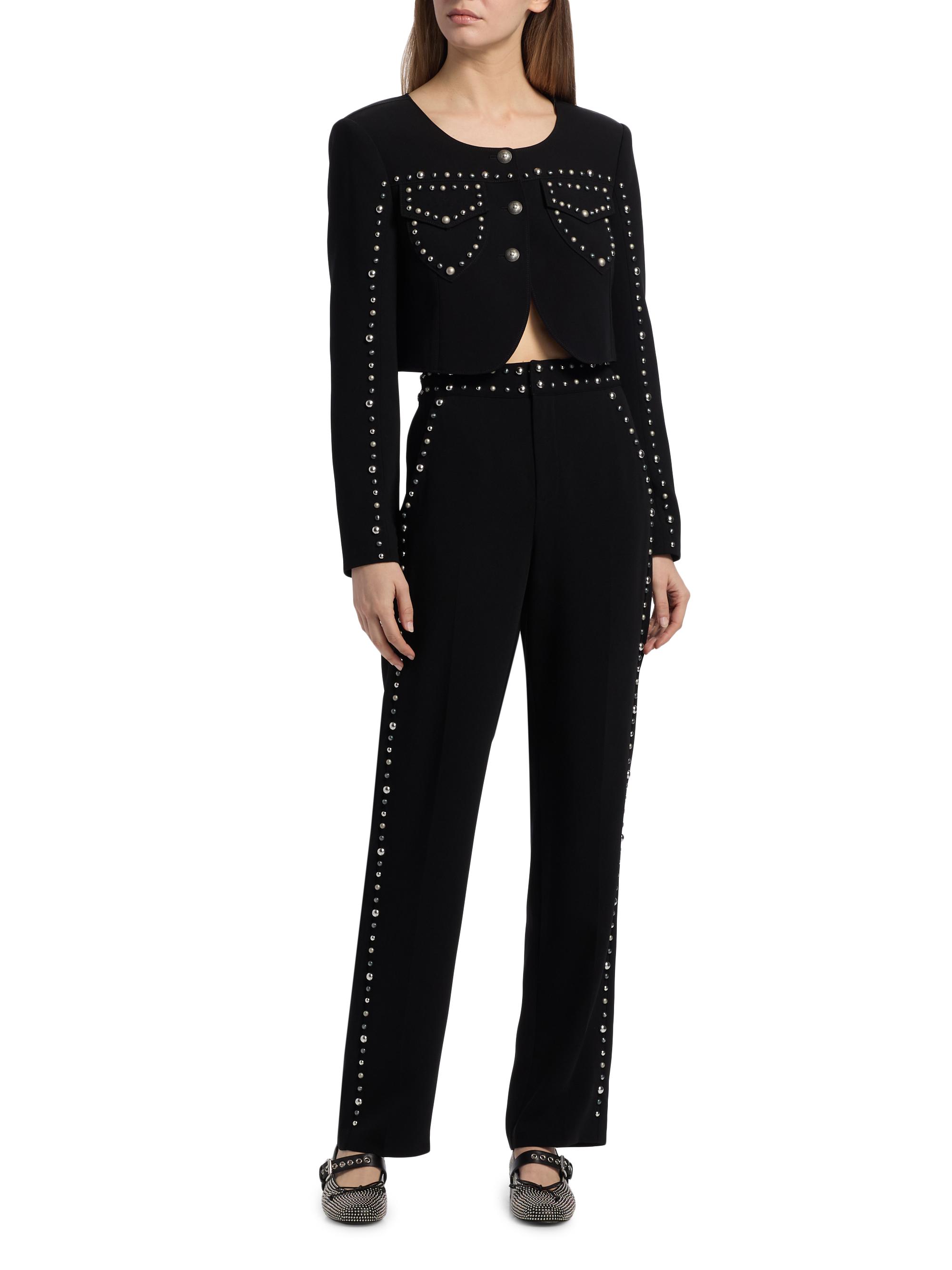 Cinq à Sept Olga Studded Crop Jacket | Saks Fifth Avenue