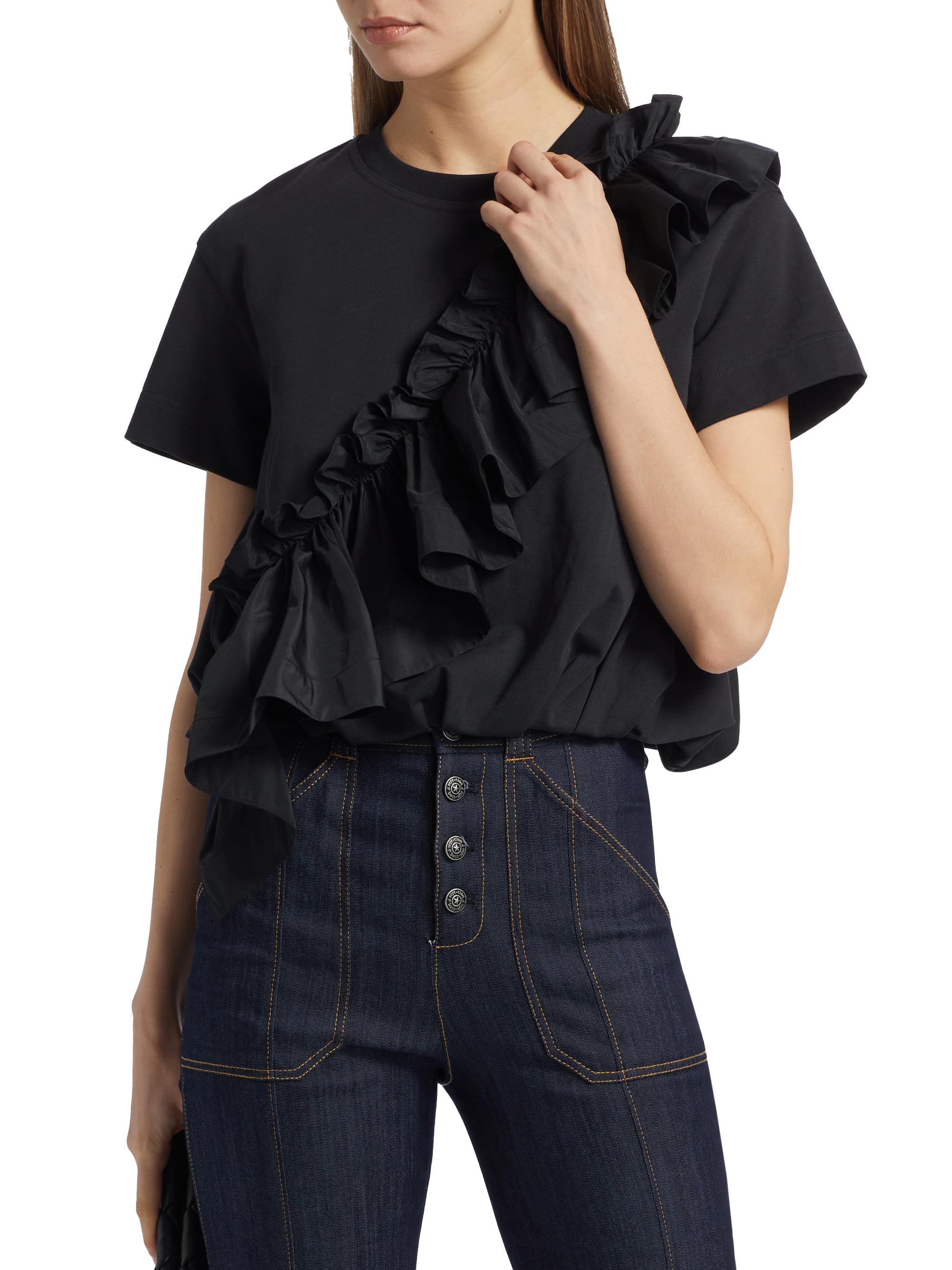 Cinq à Sept Lottie Ruffled Cotton Top | Saks Fifth Avenue