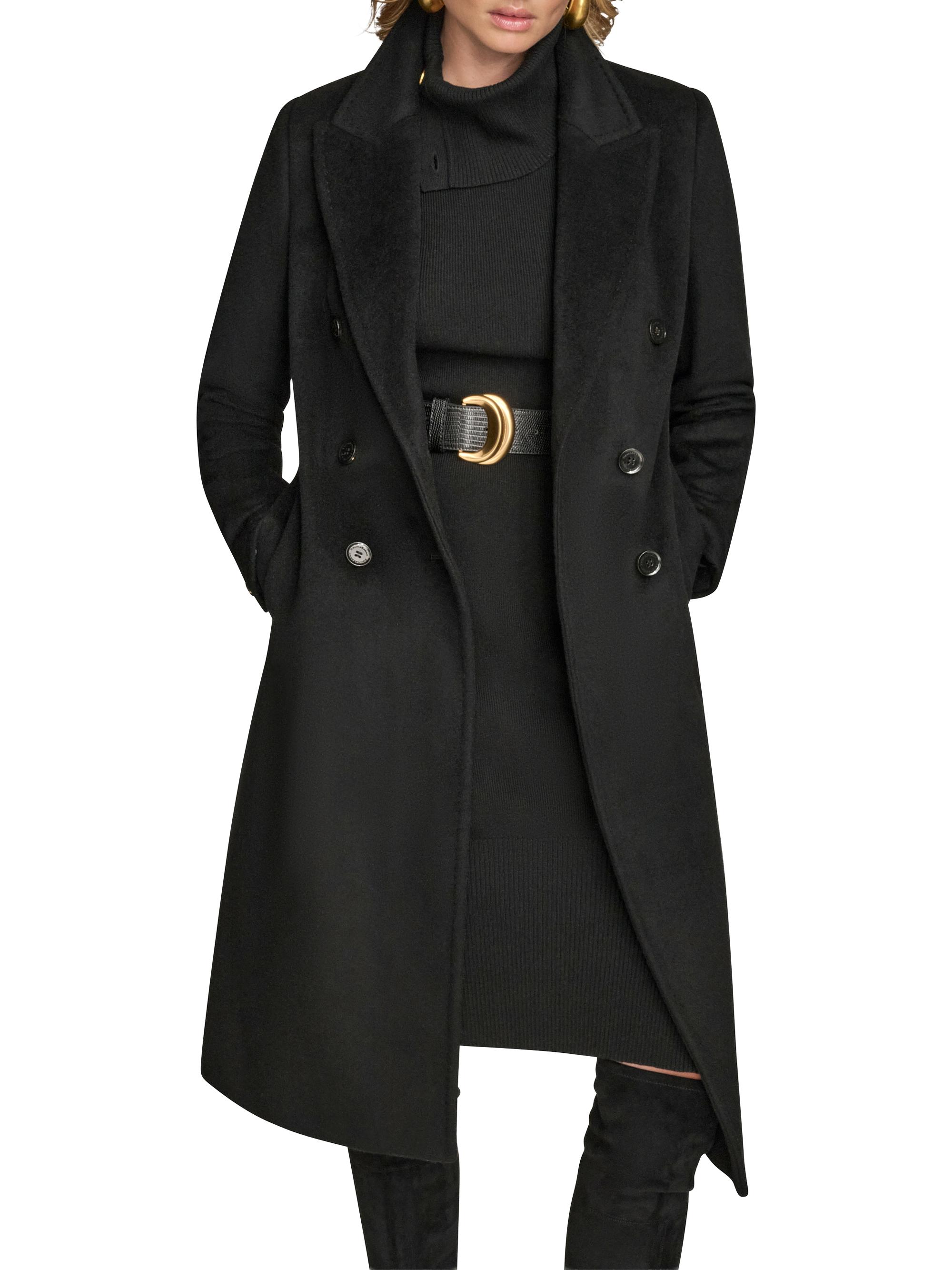 Donna Karan New York Wool-Blend Double-Breasted Reefer Coat | Saks ...