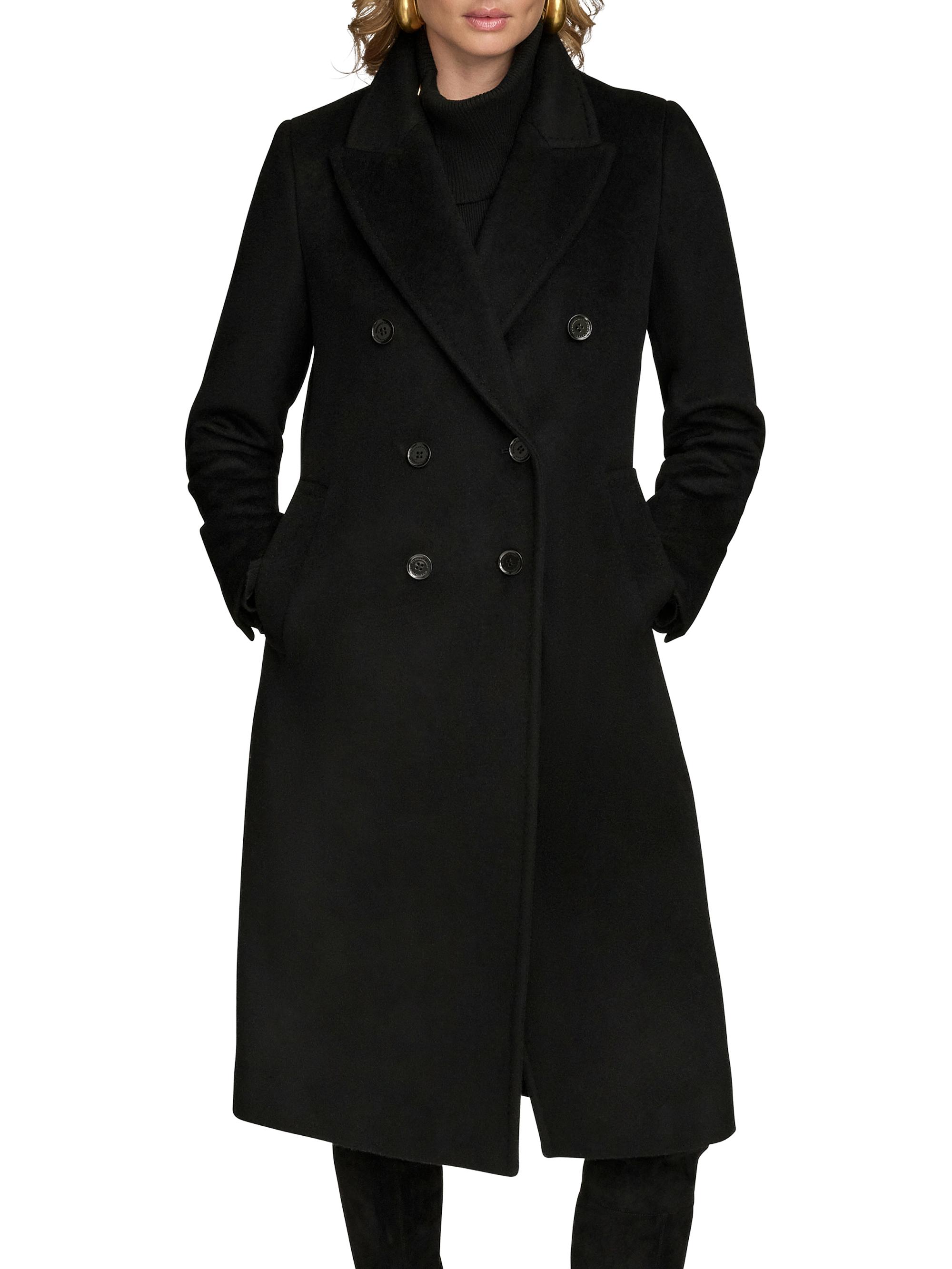 Donna Karan New York Wool-Blend Double-Breasted Reefer Coat | Saks ...
