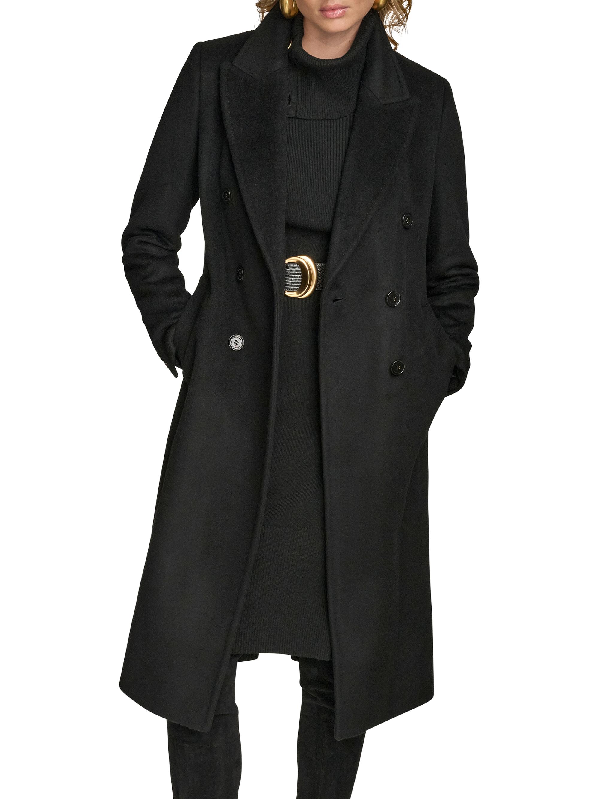 Donna Karan New York Wool-Blend Double-Breasted Reefer Coat | Saks ...