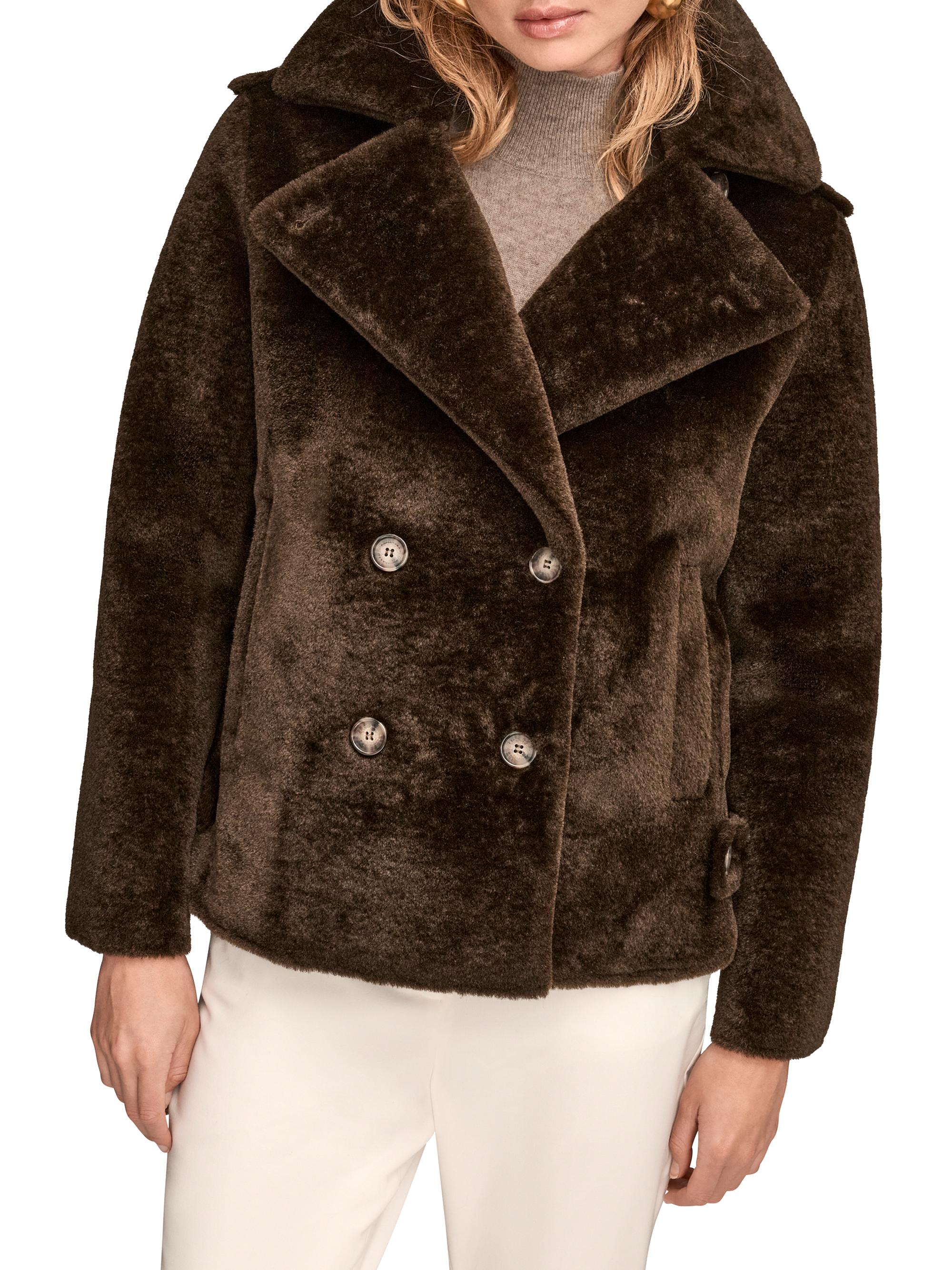 Donna Karan New York Faux-Fur Double-Breasted Coat | Saks Fifth Avenue