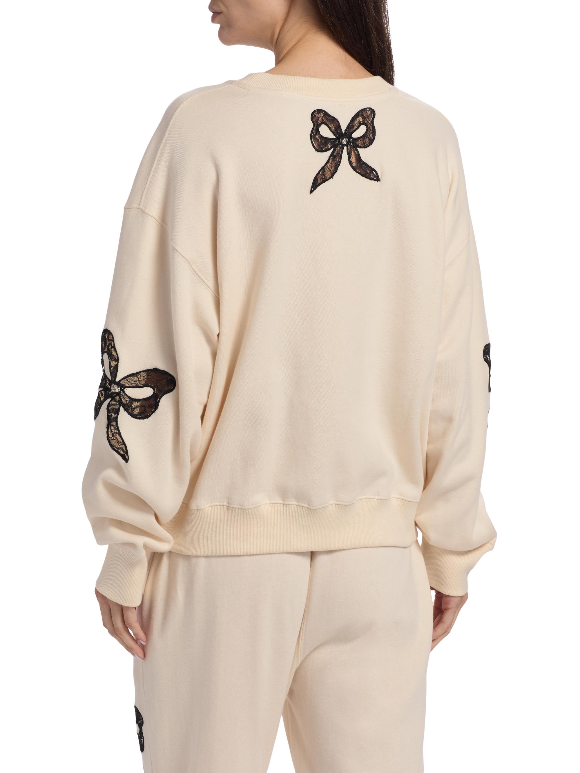 LoveShackFancy Linetta Lace Bow Sweater | Saks Fifth Avenue