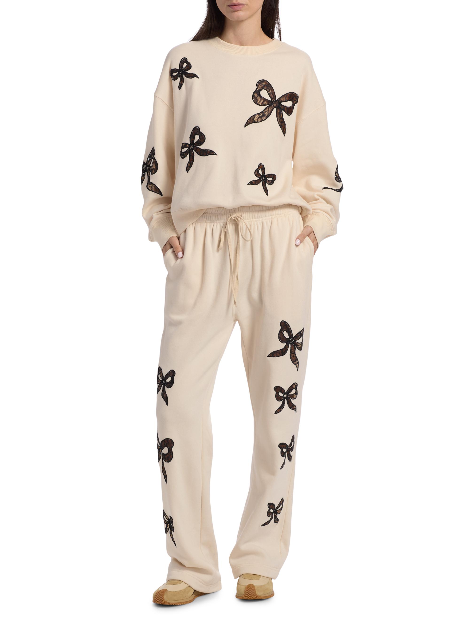 LoveShackFancy Linetta Lace Bow Sweater | Saks Fifth Avenue