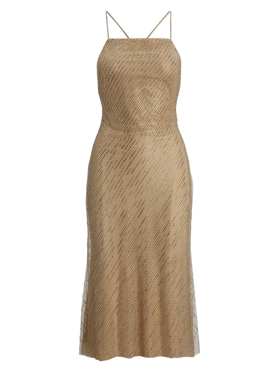 Ralph Lauren Collection Donnely Embellished Tulle Cocktail Midi-Dress ...