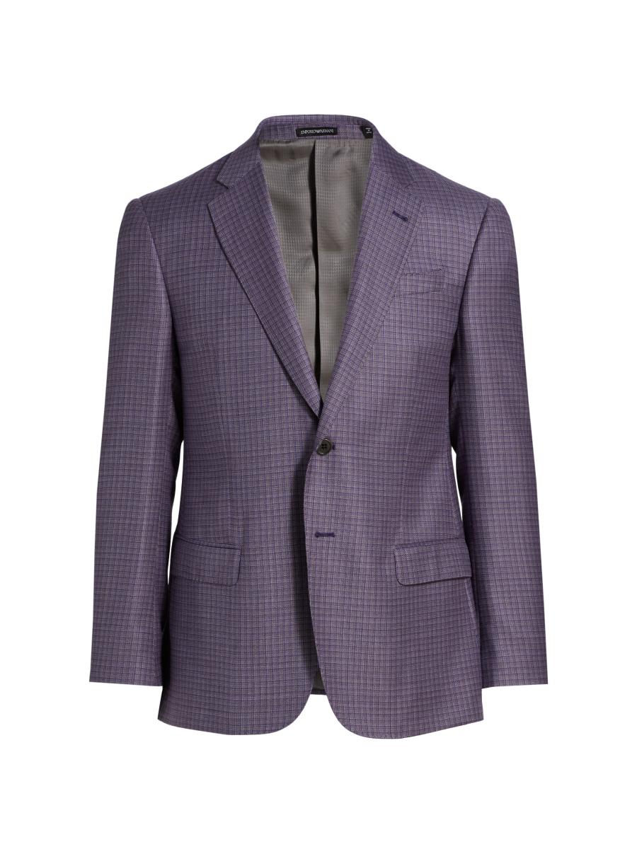 Emporio Armani Box Plaid Wool Sport Coat | Saks Fifth Avenue