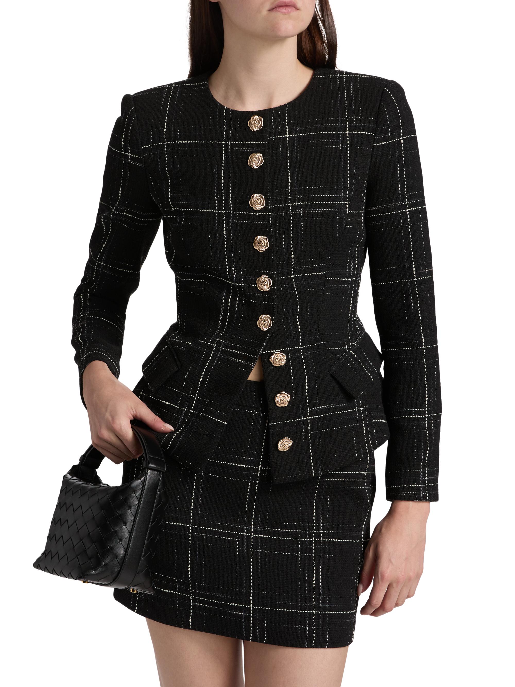 Generation Love Ophelia Windowpane Tweed Jacket | Saks Fifth Avenue
