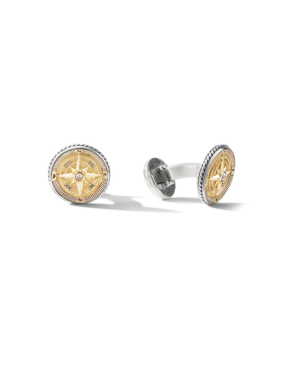 David Yurman Maritime Compass Cufflinks in Sterling Silver with 18K ...