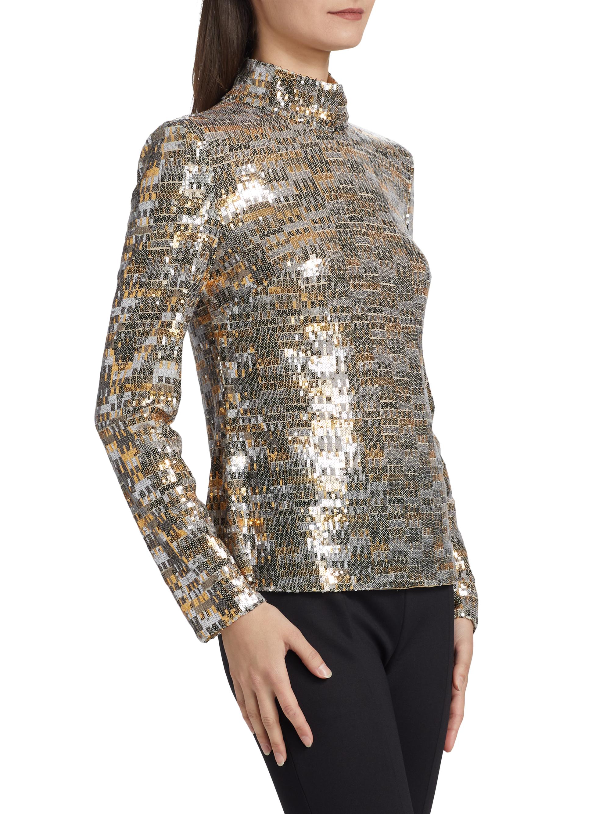 Rosetta Getty Bauhuas Mesh Sequined Top | Saks Fifth Avenue