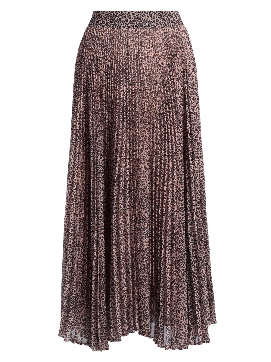 Farm Rio Leopard-Print Pleated Midi-Skirt | Saks Fifth Avenue