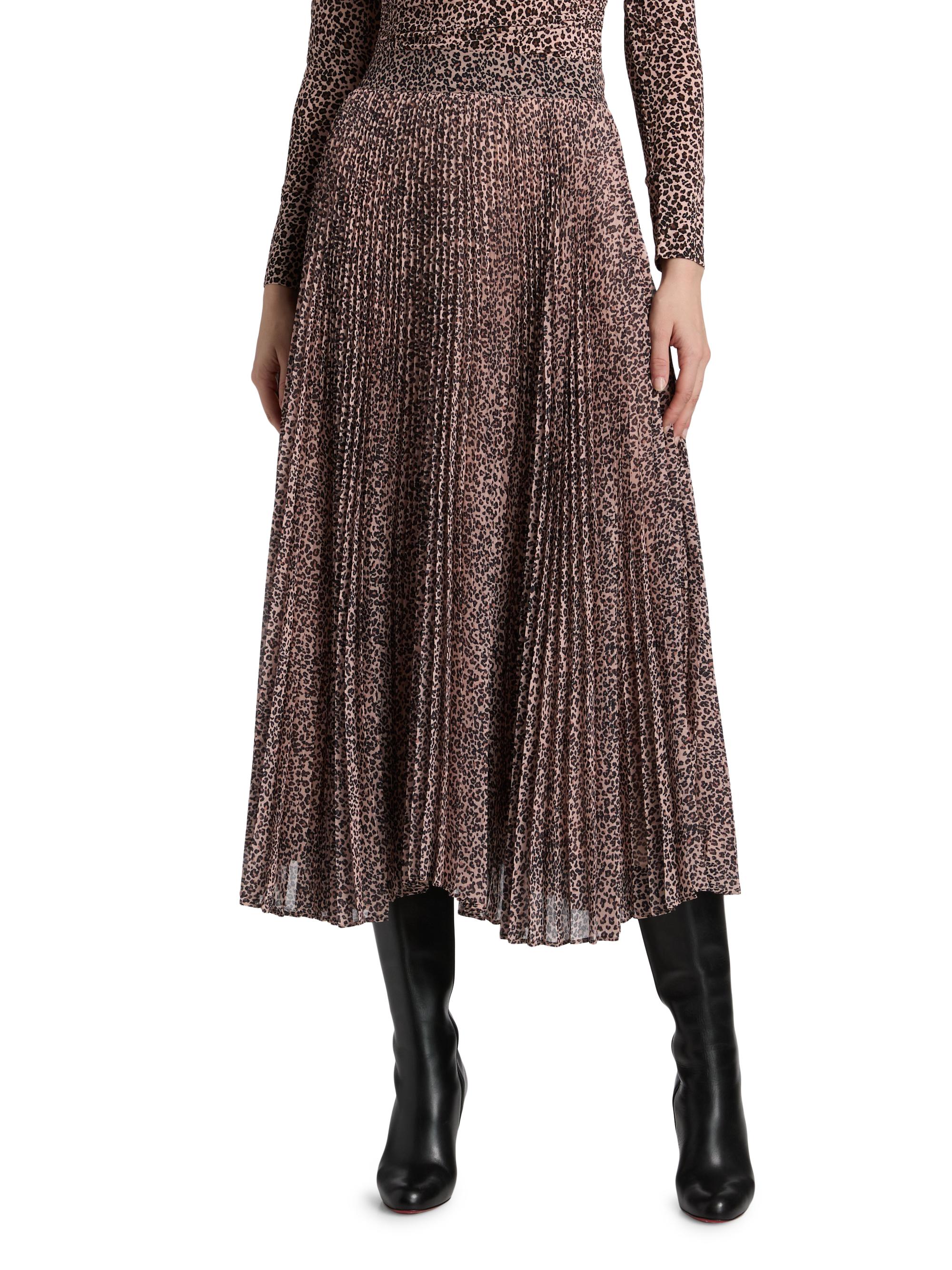 Farm Rio Leopard-Print Pleated Midi-Skirt | Saks Fifth Avenue