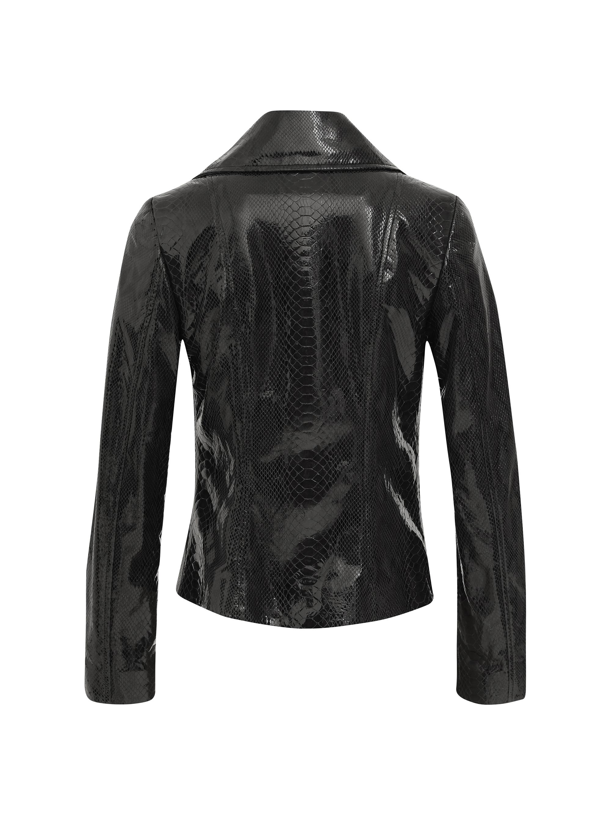 Gorski Metis Suede Python Printed Moto Zip Jacket | Saks Fifth Avenue