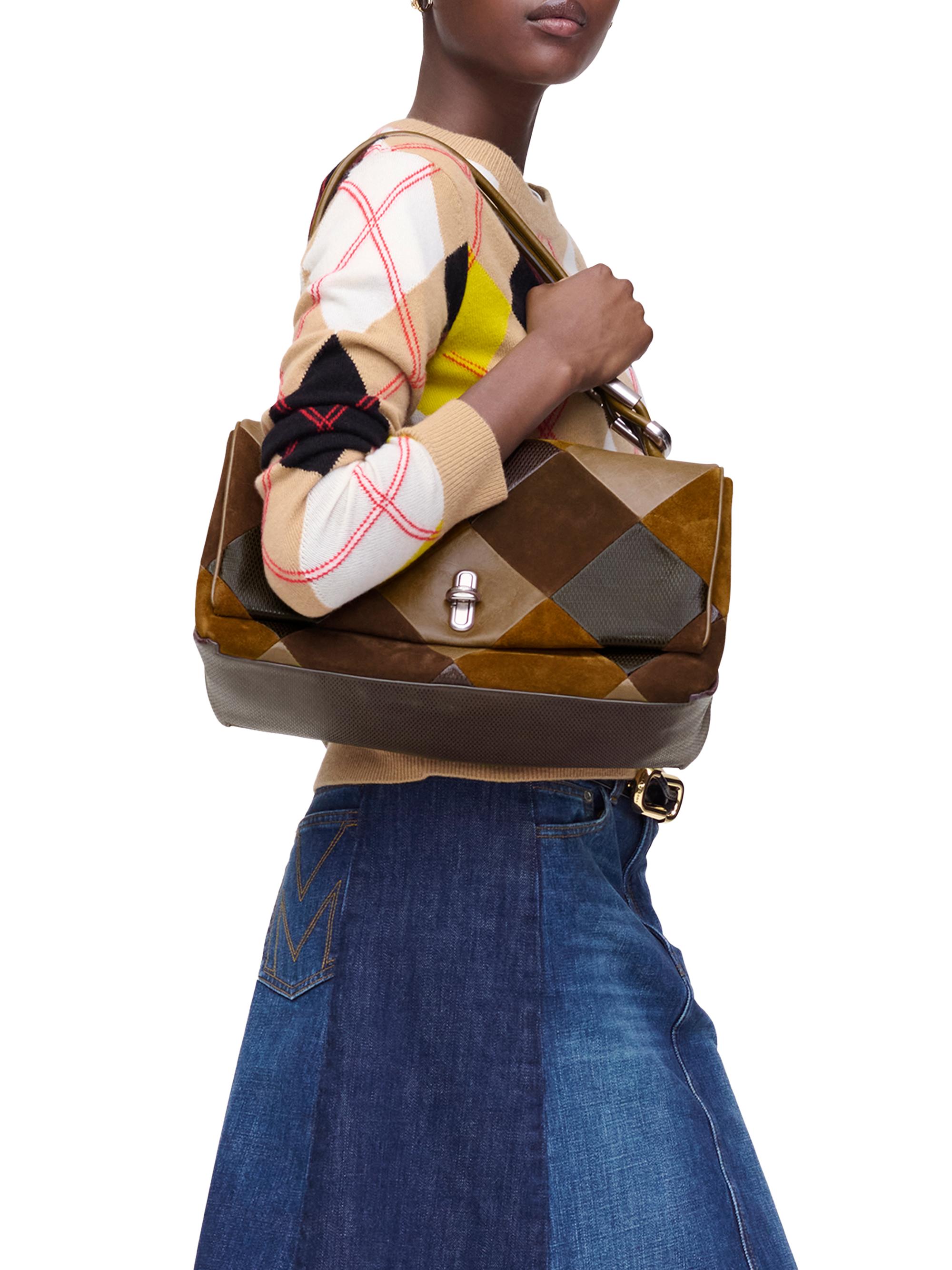 Marc Jacobs The Suede Patchwork Large Dual Shoulder Bag | Saks Fifth Avenue
