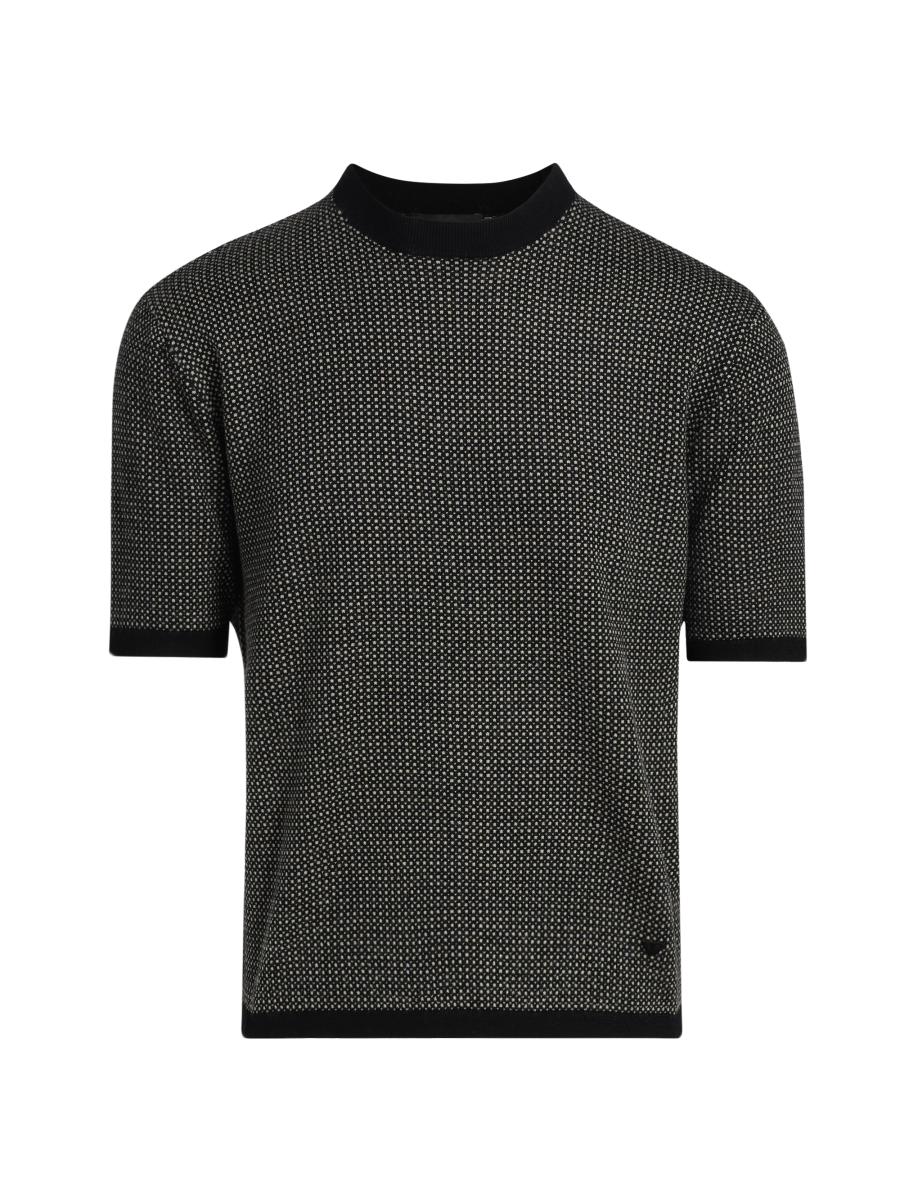 Emporio Armani Micro Dot Short-Sleeve Crewneck Sweater | Saks Fifth Avenue