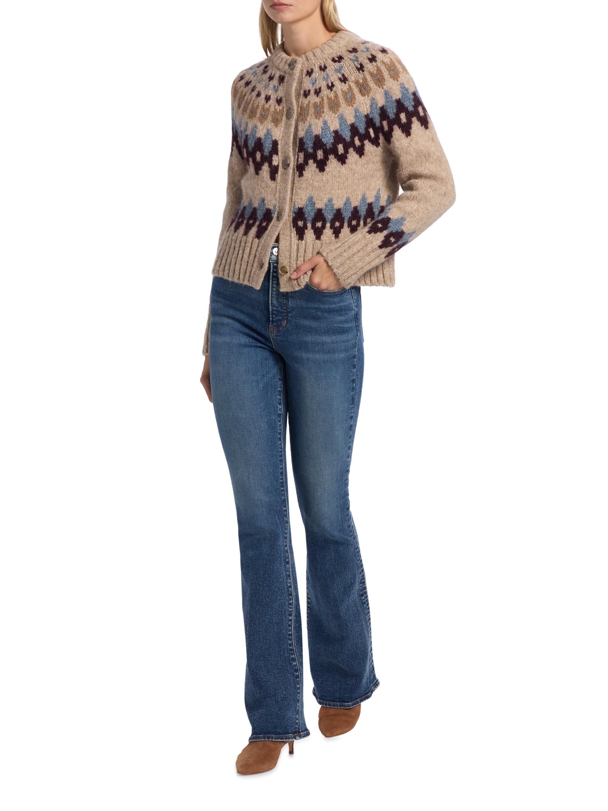 Veronica Beard Christina Fair Isle-Inspired Alpaca-Blend Cardigan ...