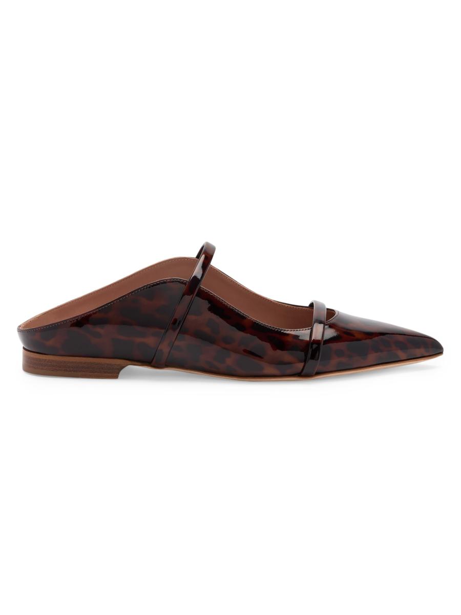 Malone Souliers Maureen Leopard Patent Leather Flats | Saks Fifth Avenue