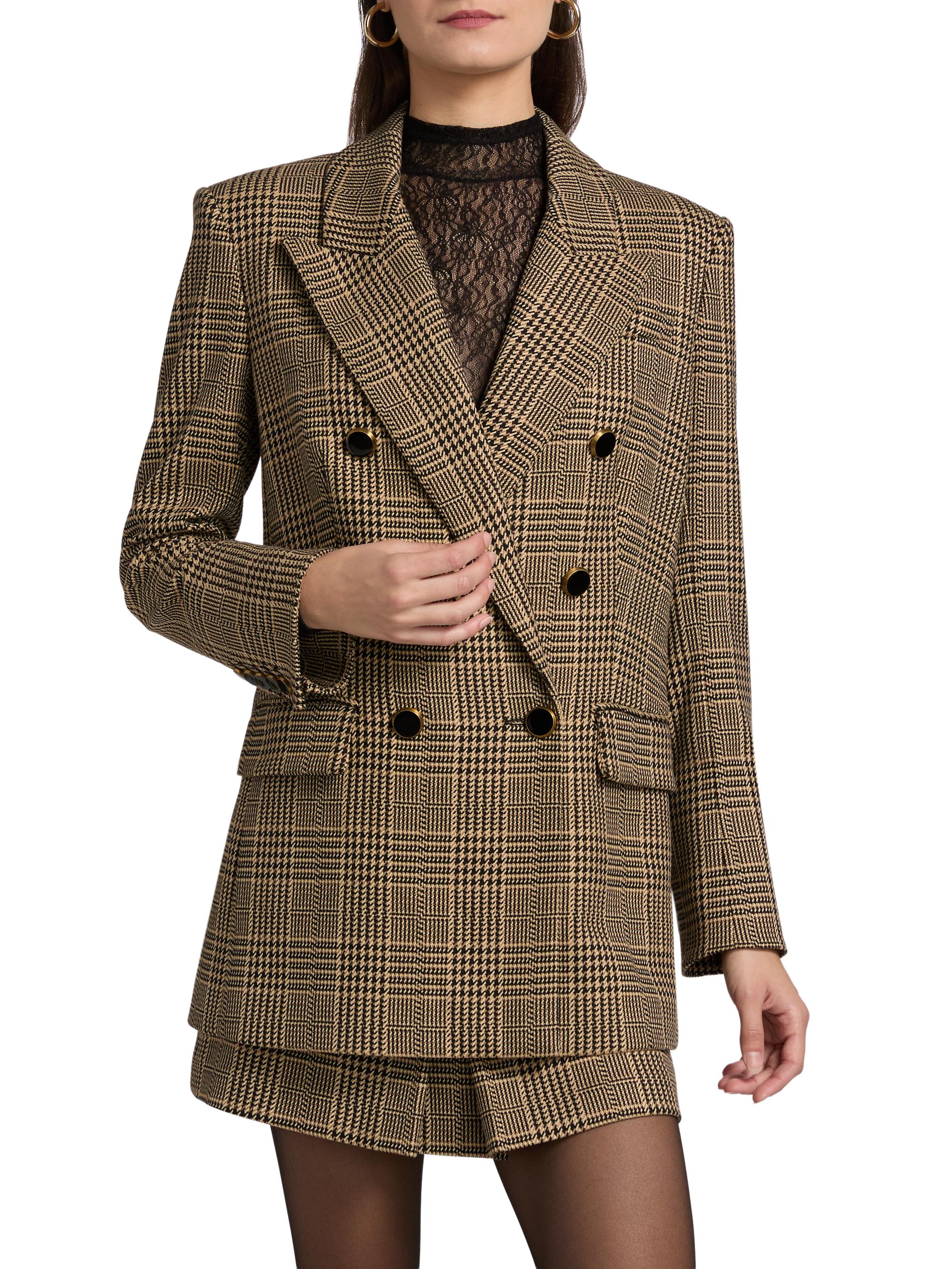 Veronica Beard Rhys Dickey Houndstooth Double-Breasted Jacket | Saks ...