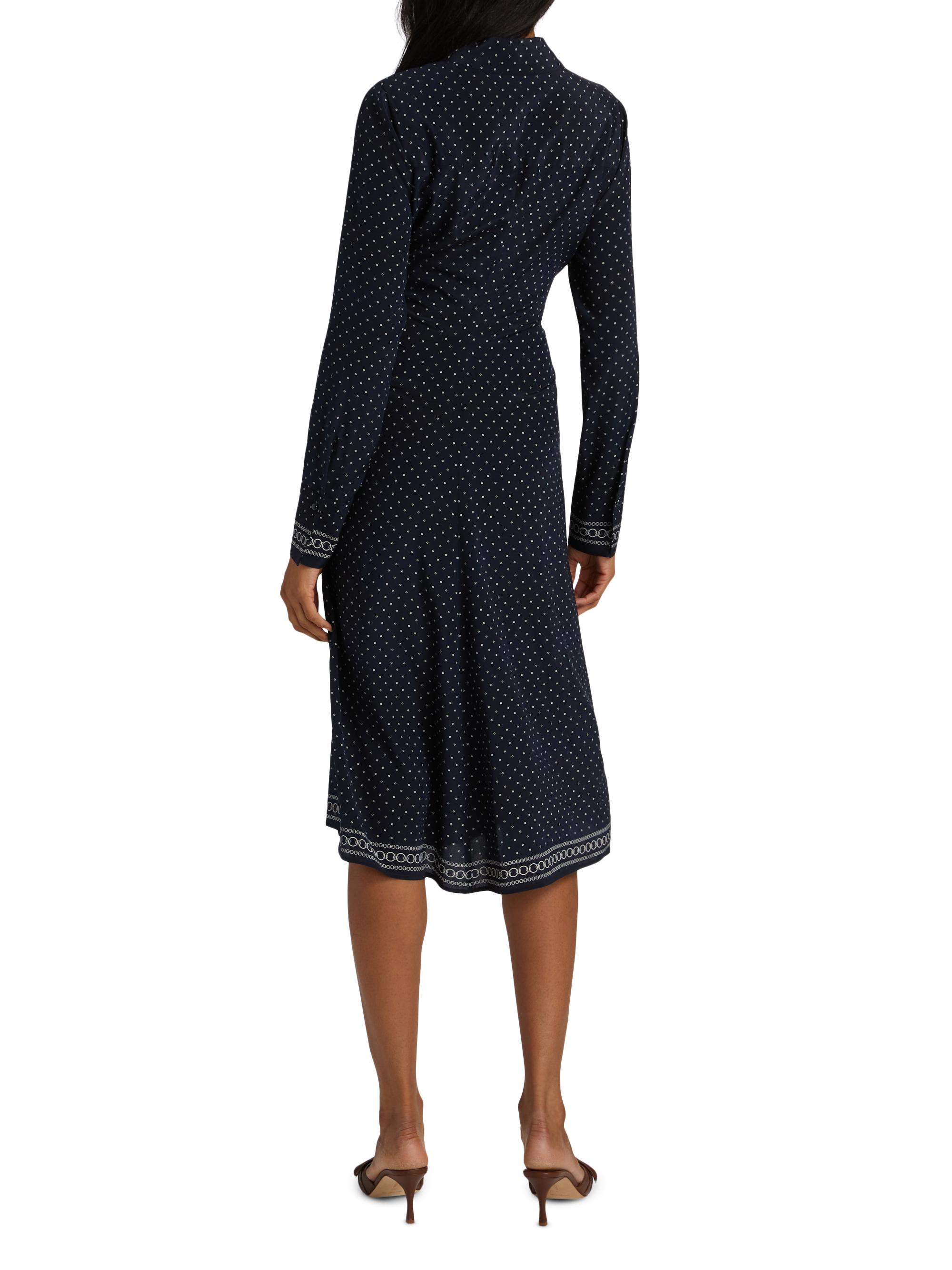 Veronica Beard Lex Dot-Printed Stretch-Silk Shirtdress | Saks Fifth Avenue