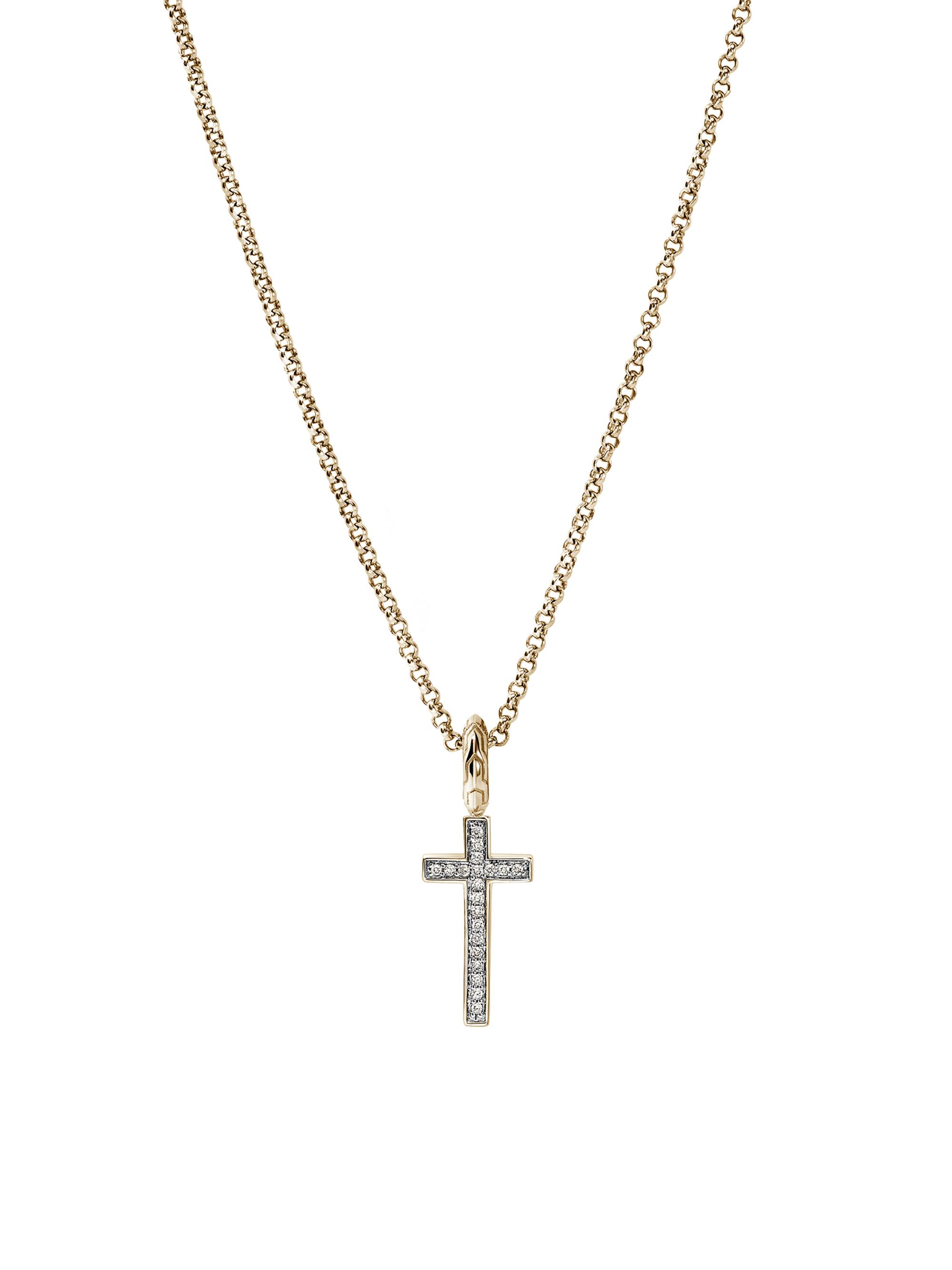 John Hardy JH Essentials 14K Yellow Gold & 0.08 TCW Diamond Cross ...
