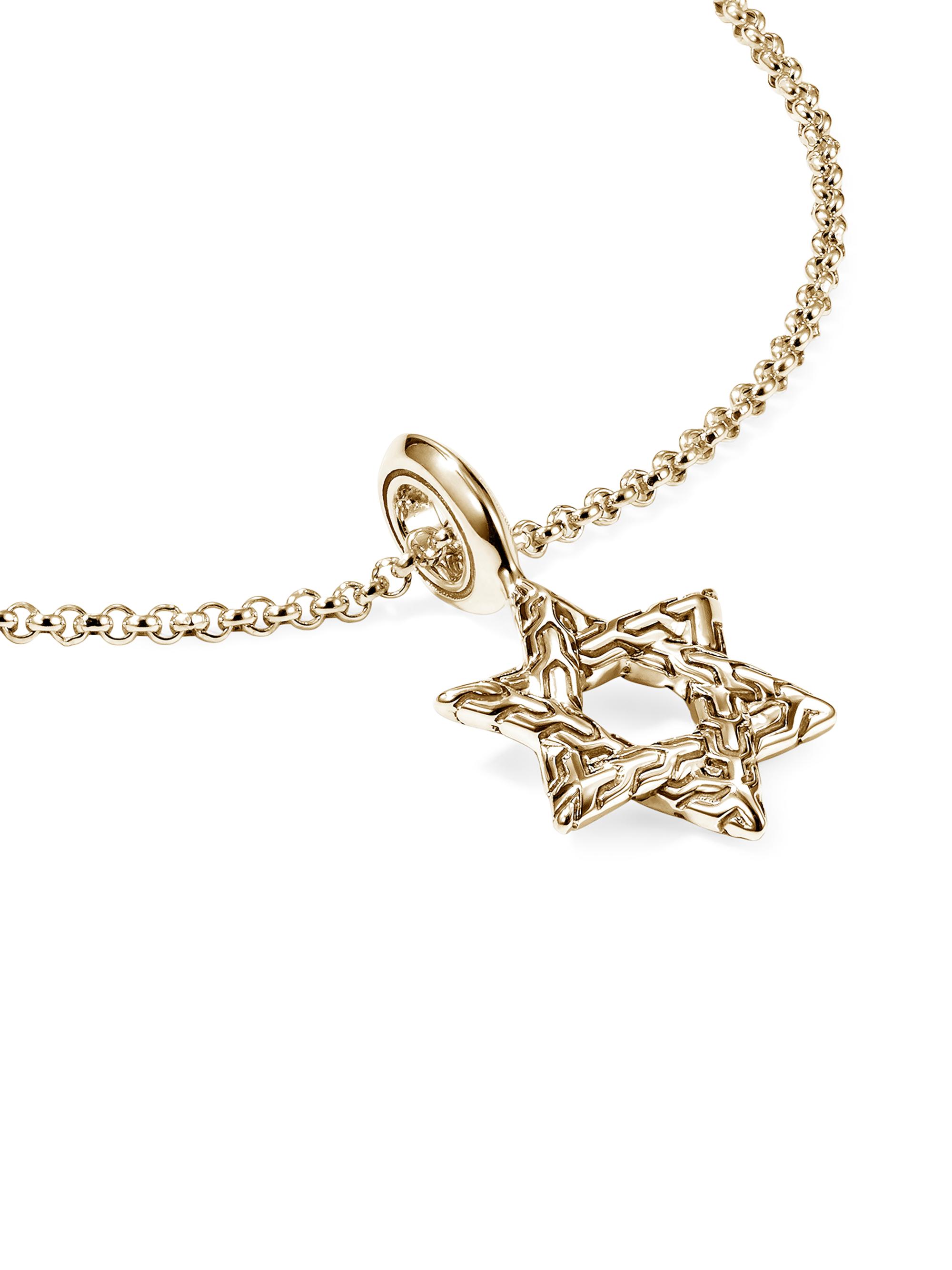 John Hardy JH Essentials 14K Yellow Gold Star Of David Pendant Necklace ...