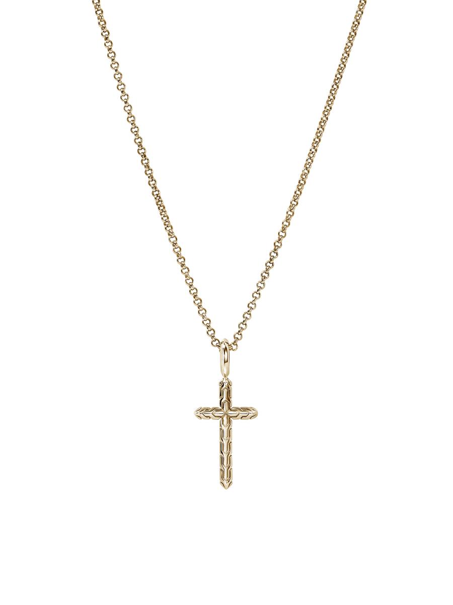 John Hardy JH Essentials 14K Yellow Gold Cross Pendant Necklace | Saks ...