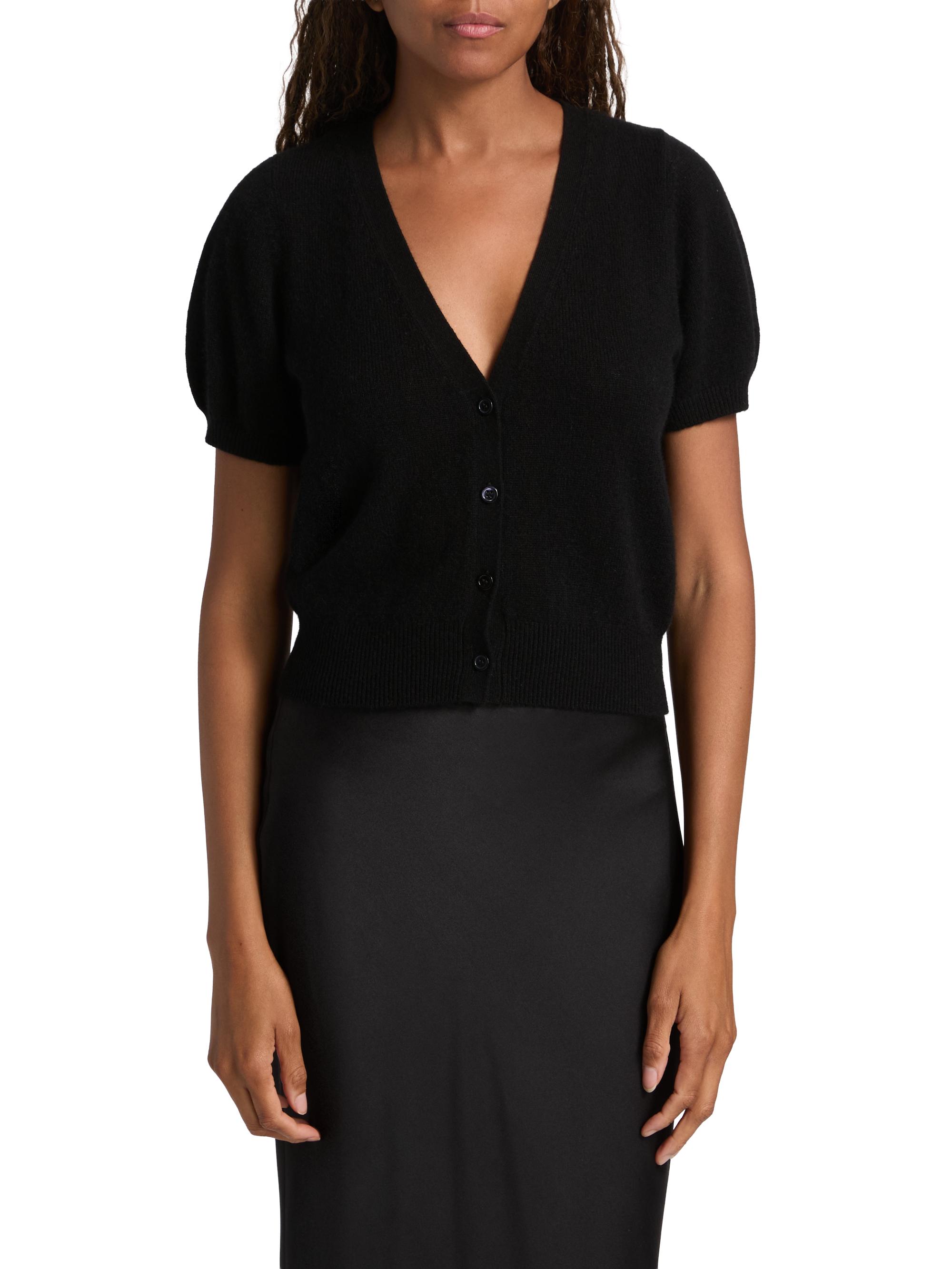 DÔEN Arella Puff-Sleeve Cashmere Cardigan | Saks Fifth Avenue